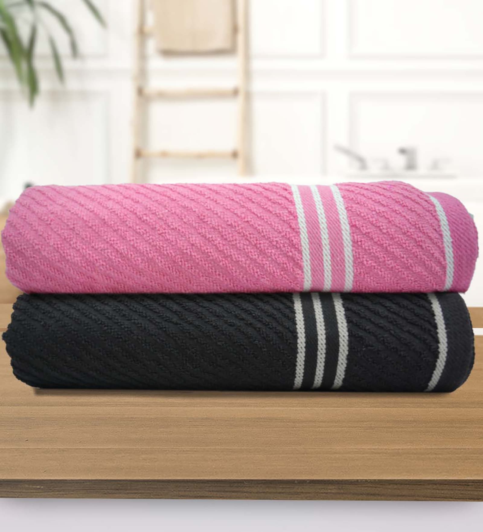 Buy Multicolor Cotton Solid 500 GSM Bath Towels (Pack of 2) at 50% OFF ...