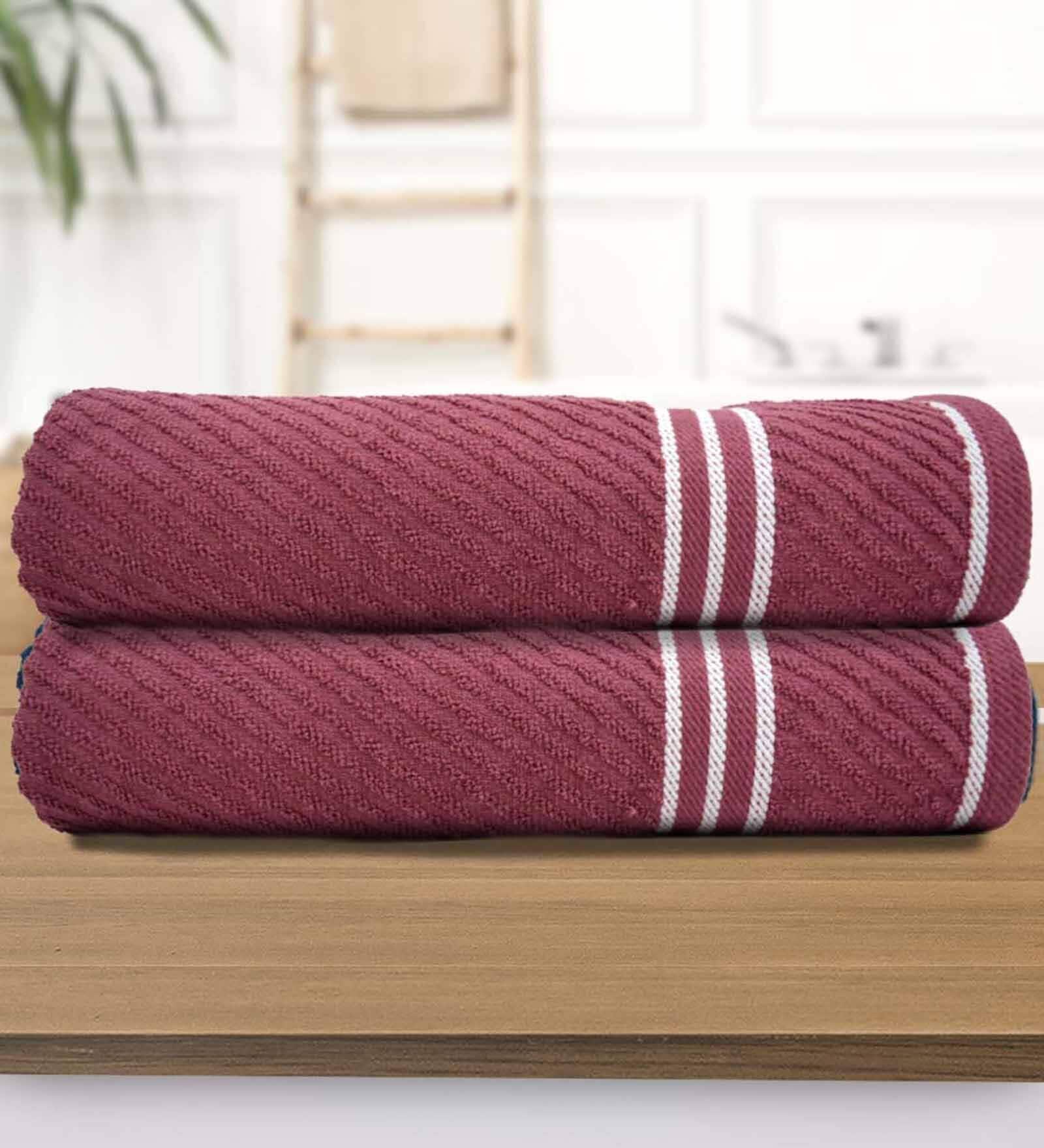 Buy Multicolor Cotton Solid 500 GSM Bath Towels (Pack of 2) at 50% OFF ...