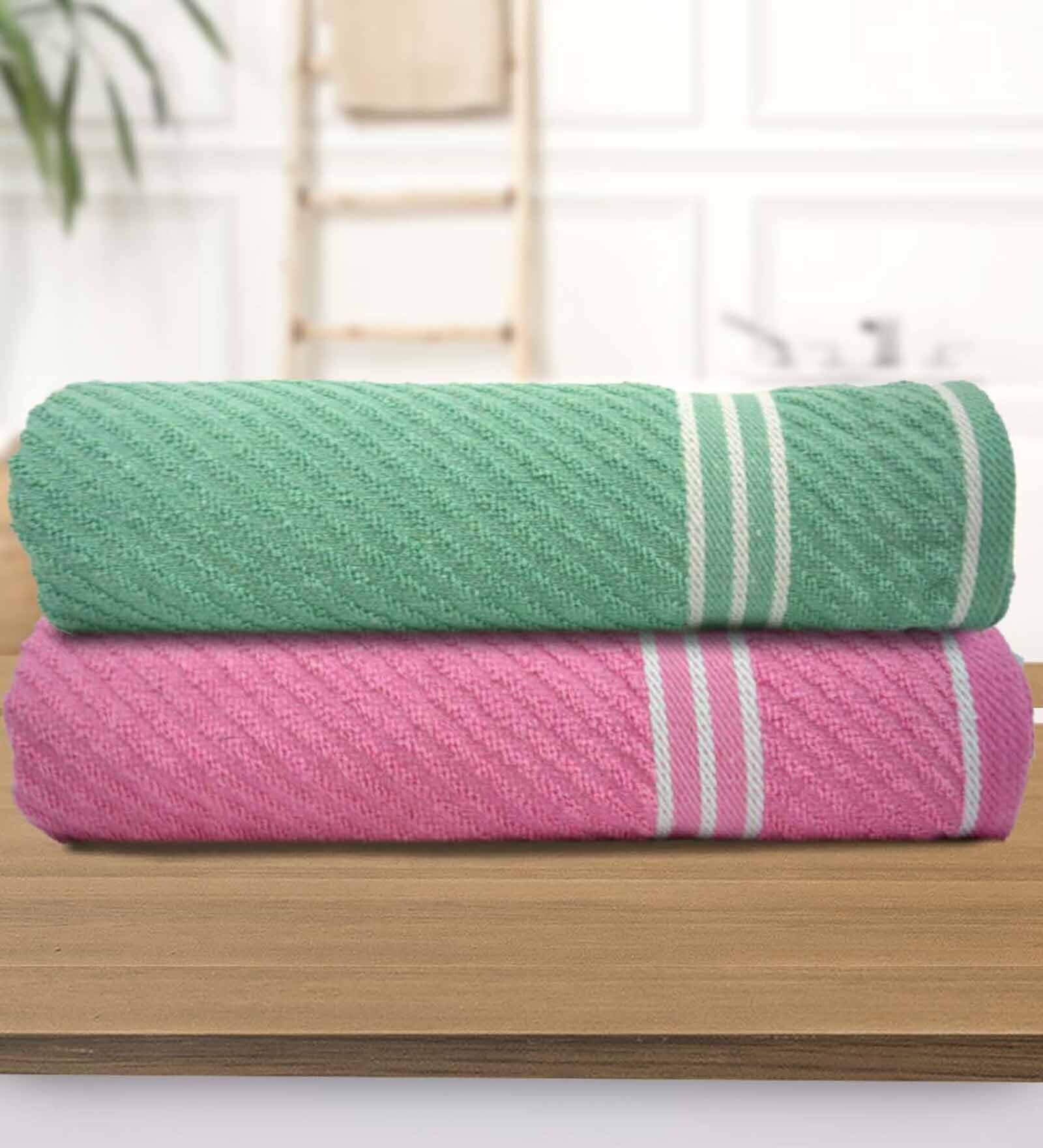 Buy Multicolor Cotton Solid 500 GSM Bath Towels (Pack of 2) at 50% OFF ...