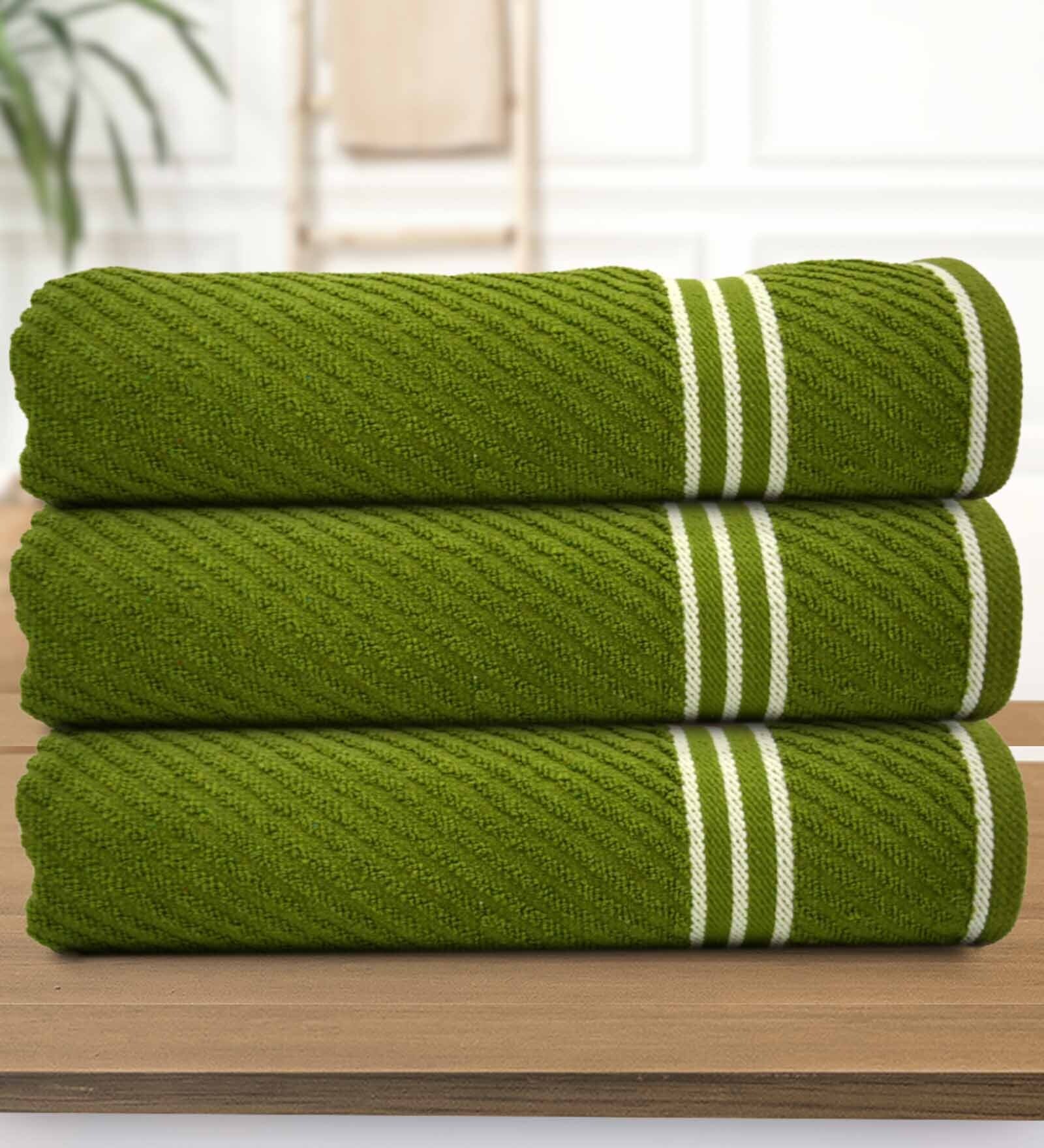 Buy Multicolor Cotton Solid 500 GSM Bath Towels (Pack of 3) at 50% OFF ...