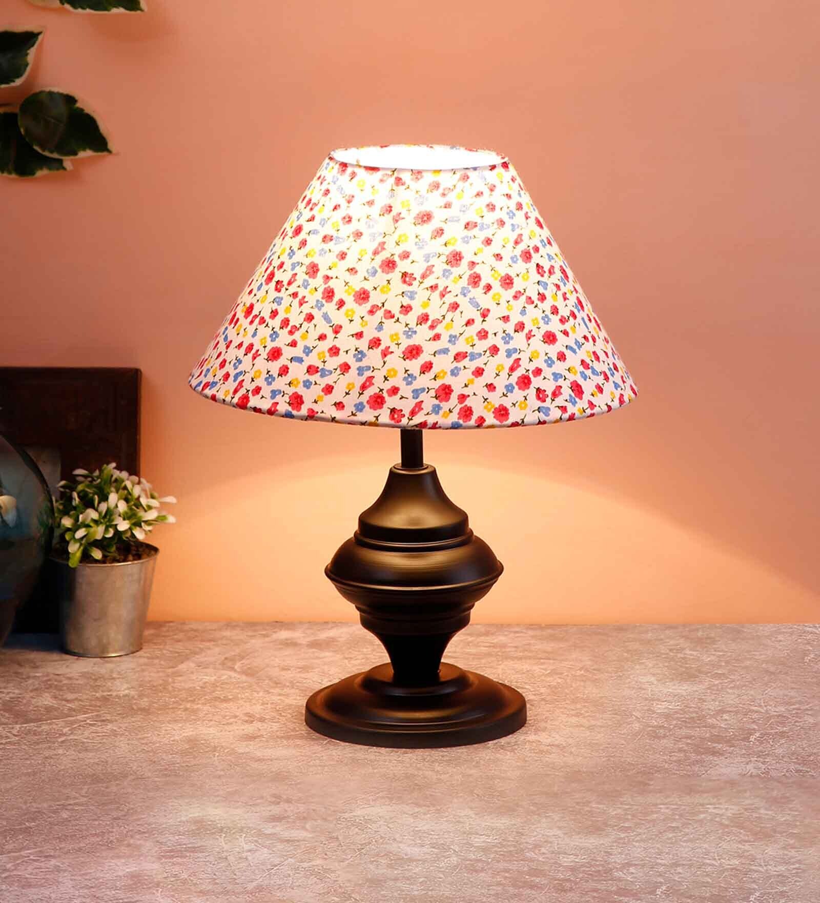 Buy Multicolor Cotton table lamp with black base at 57% OFF by New Era ...