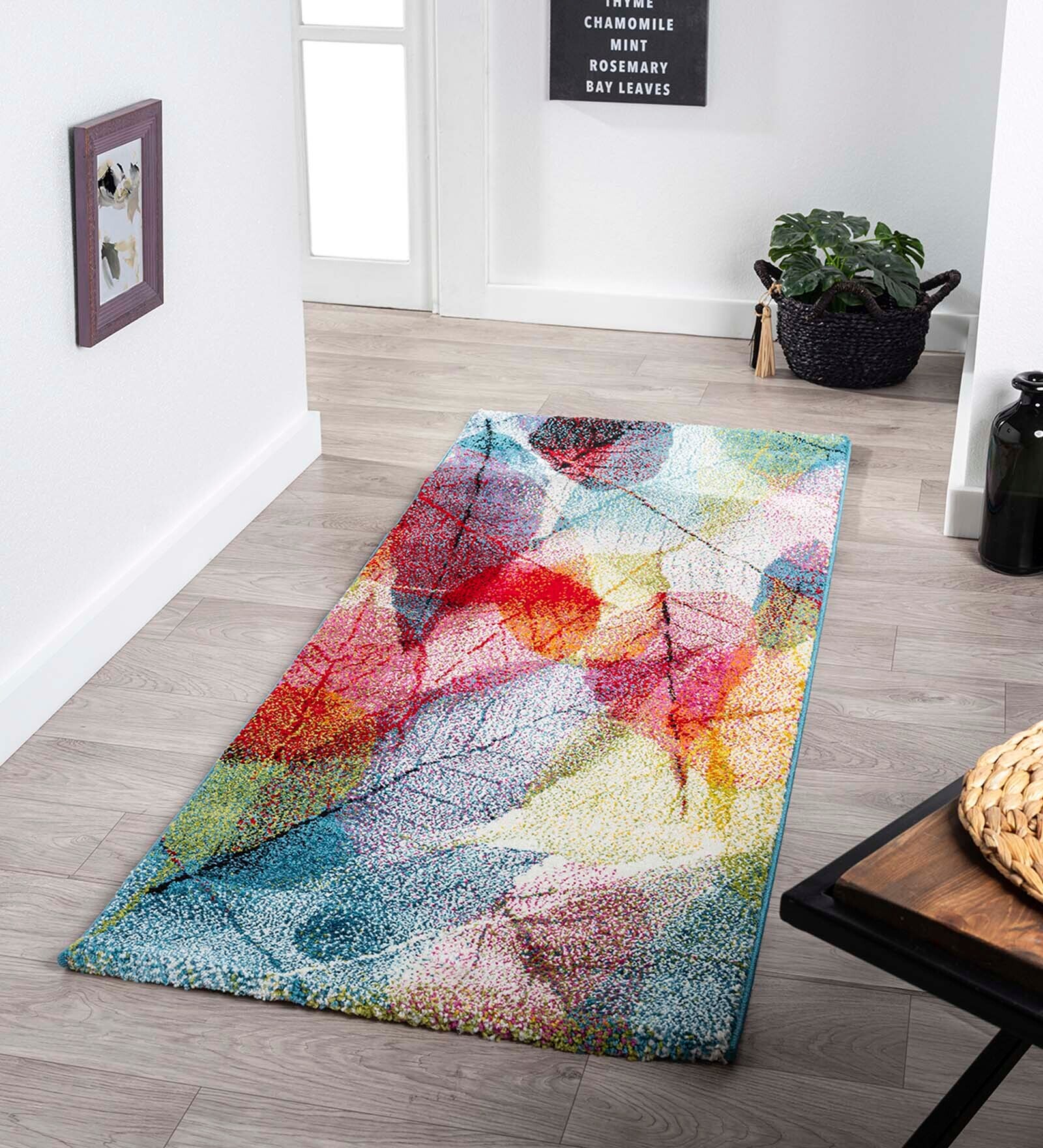 Buy Multicolor Floral Polypropylene 59x24 Inches Machine Made Floor ...