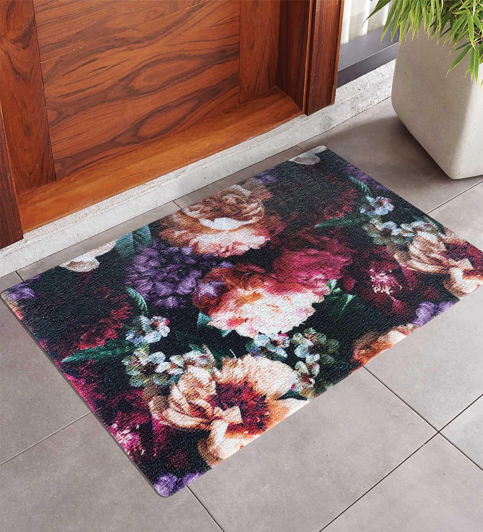 Buy Multicolor Floral PVC 23 x 16 Inches Anti Skid Door Mat at 10% OFF ...