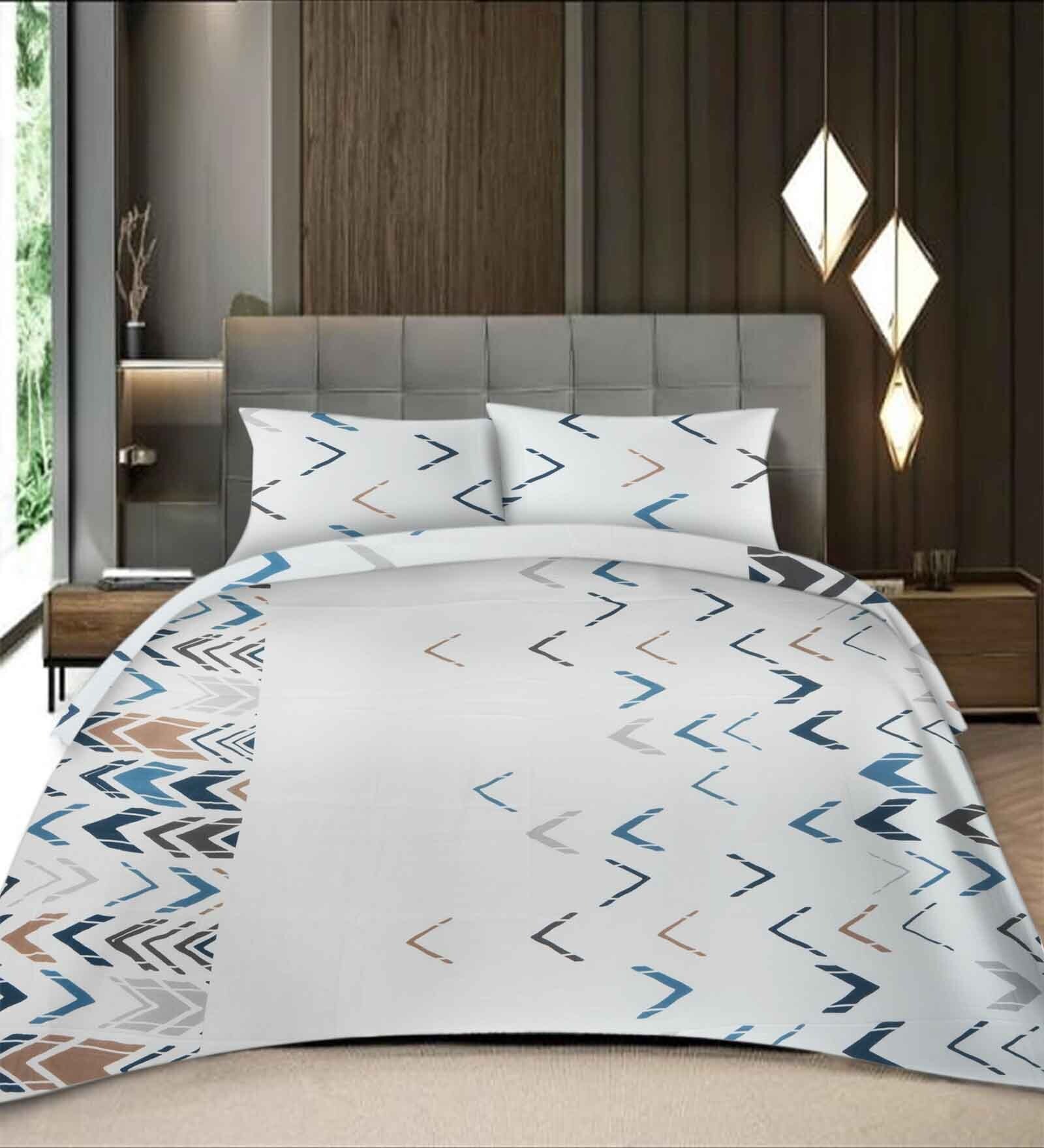 Buy Multicolor Geometric 400 TC Cotton Super King Bedsheet at 34% OFF ...