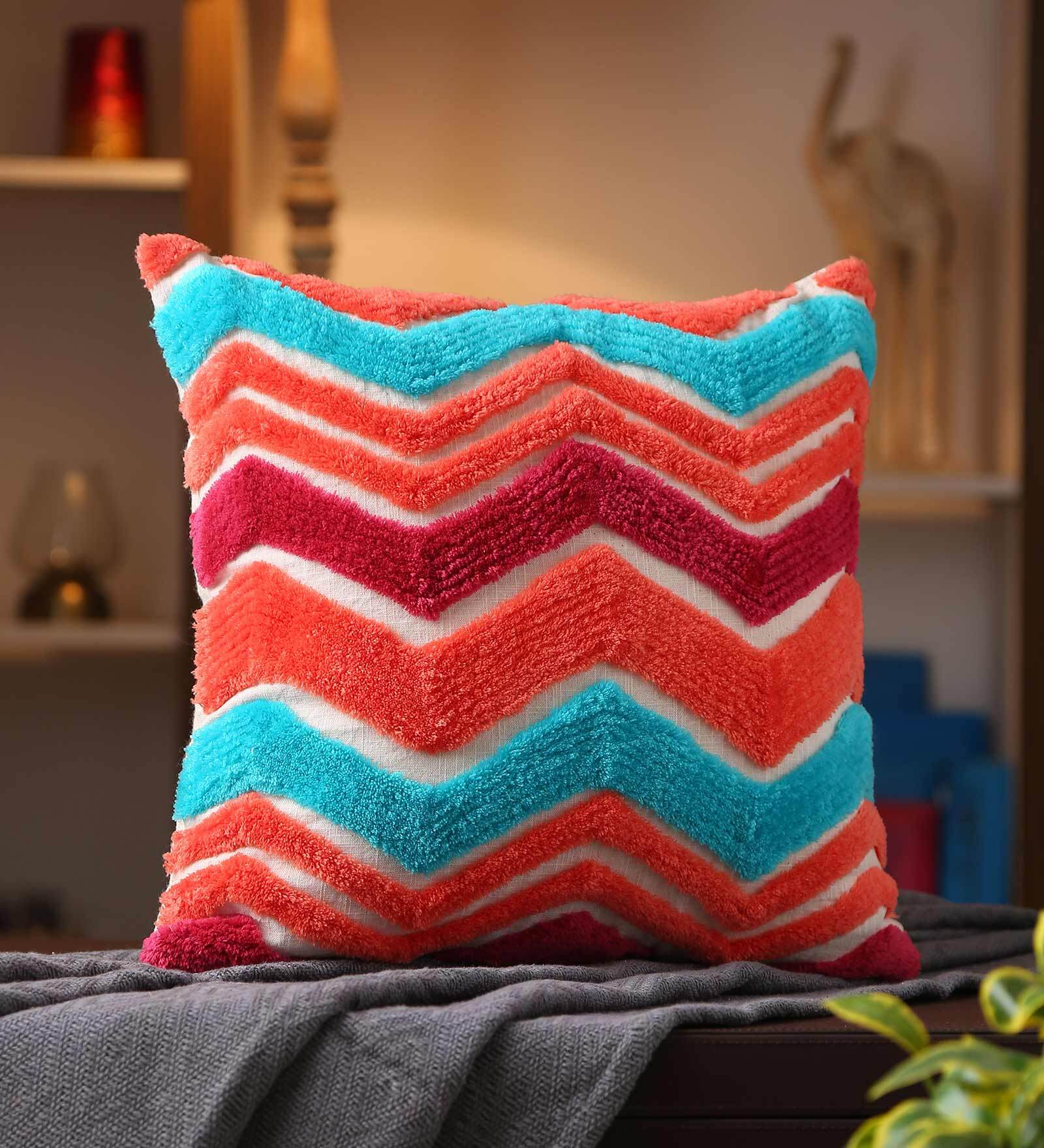 Buy Multicolor Woven Cotton 18 x 18 Inches Cushion Cover at 23% OFF by ...