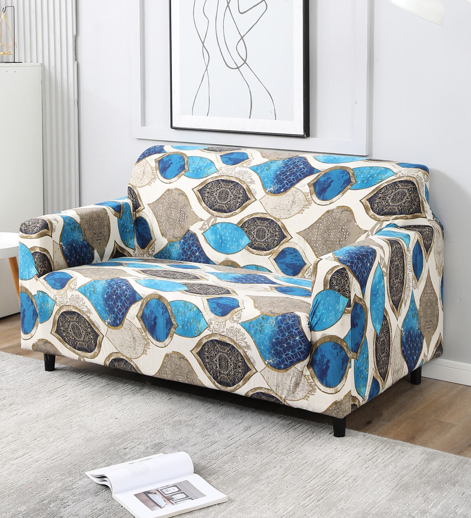 Buy Multicolor Geometric Polyester 2 Seater Sofa Cover at 36% OFF by ...
