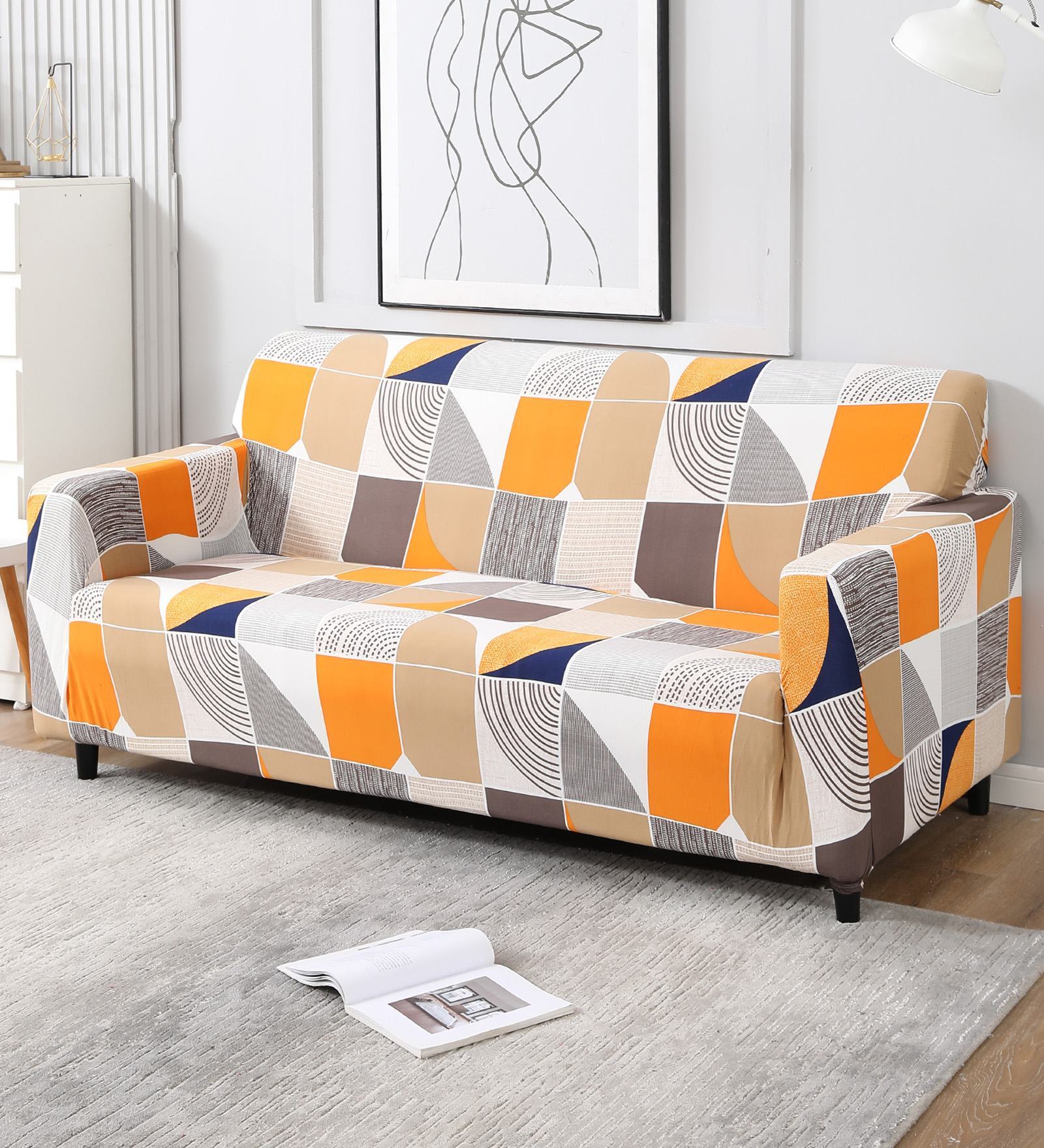 Buy Multicolor Geometric Polyester 3 Seater Sofa Cover at 40% OFF by ...
