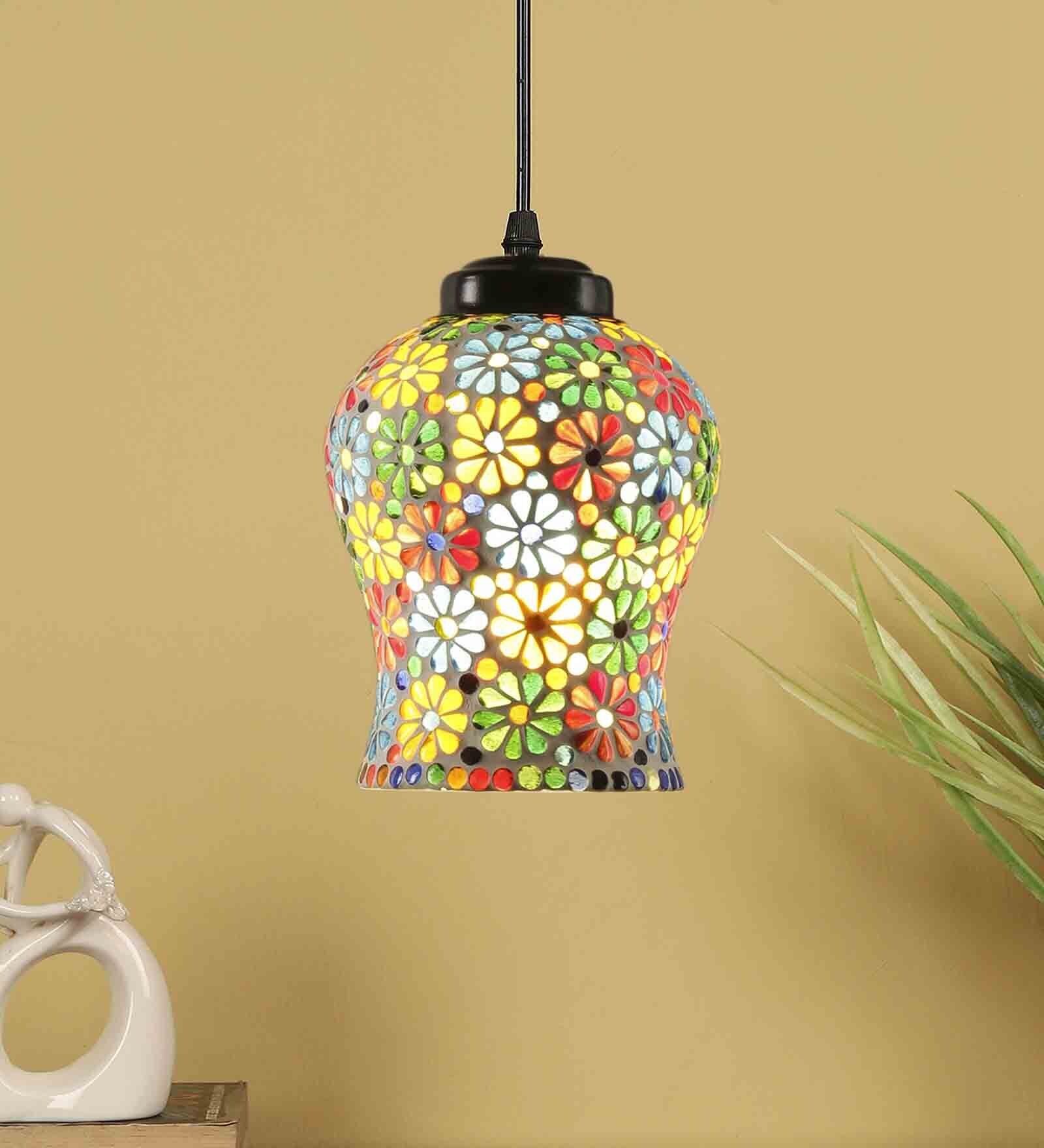 Buy Crawler Multicolour Glass Hanging Light at 60% OFF by New Era ...