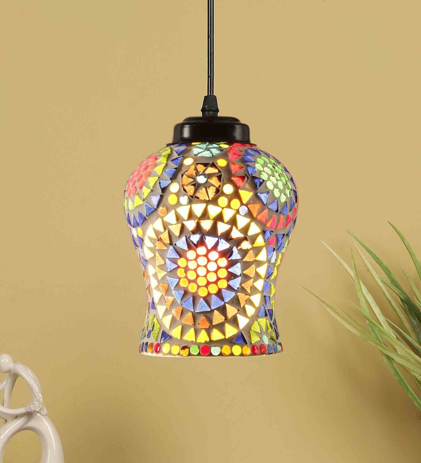 Buy Mystic Multicolour Glass Hanging Light at 53% OFF by New Era ...