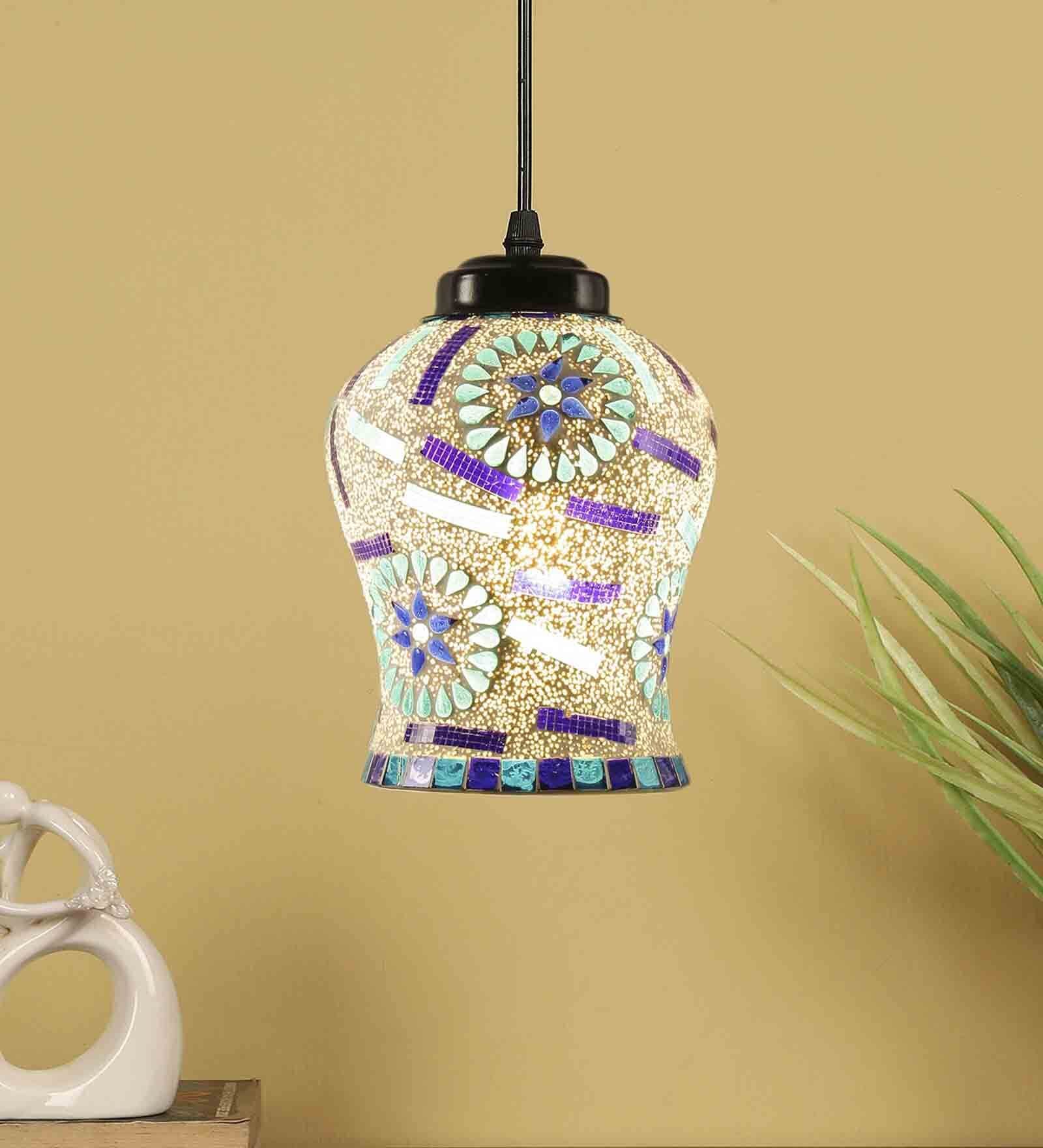 Buy Diagon Multicolour Glass Hanging Light at 62% OFF by New Era ...