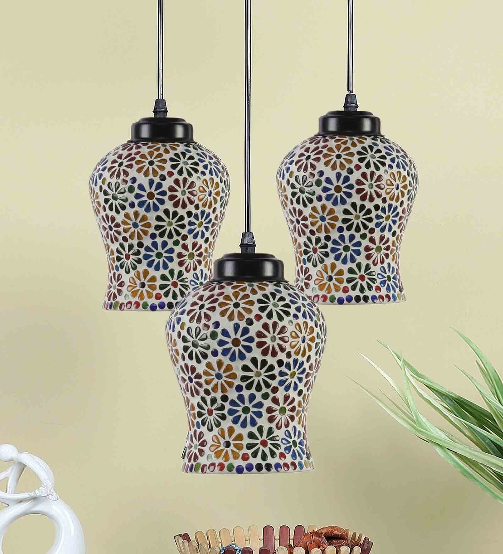Buy Moca Multicolour Glass Cluster Hanging Light at 34% OFF by New Era ...