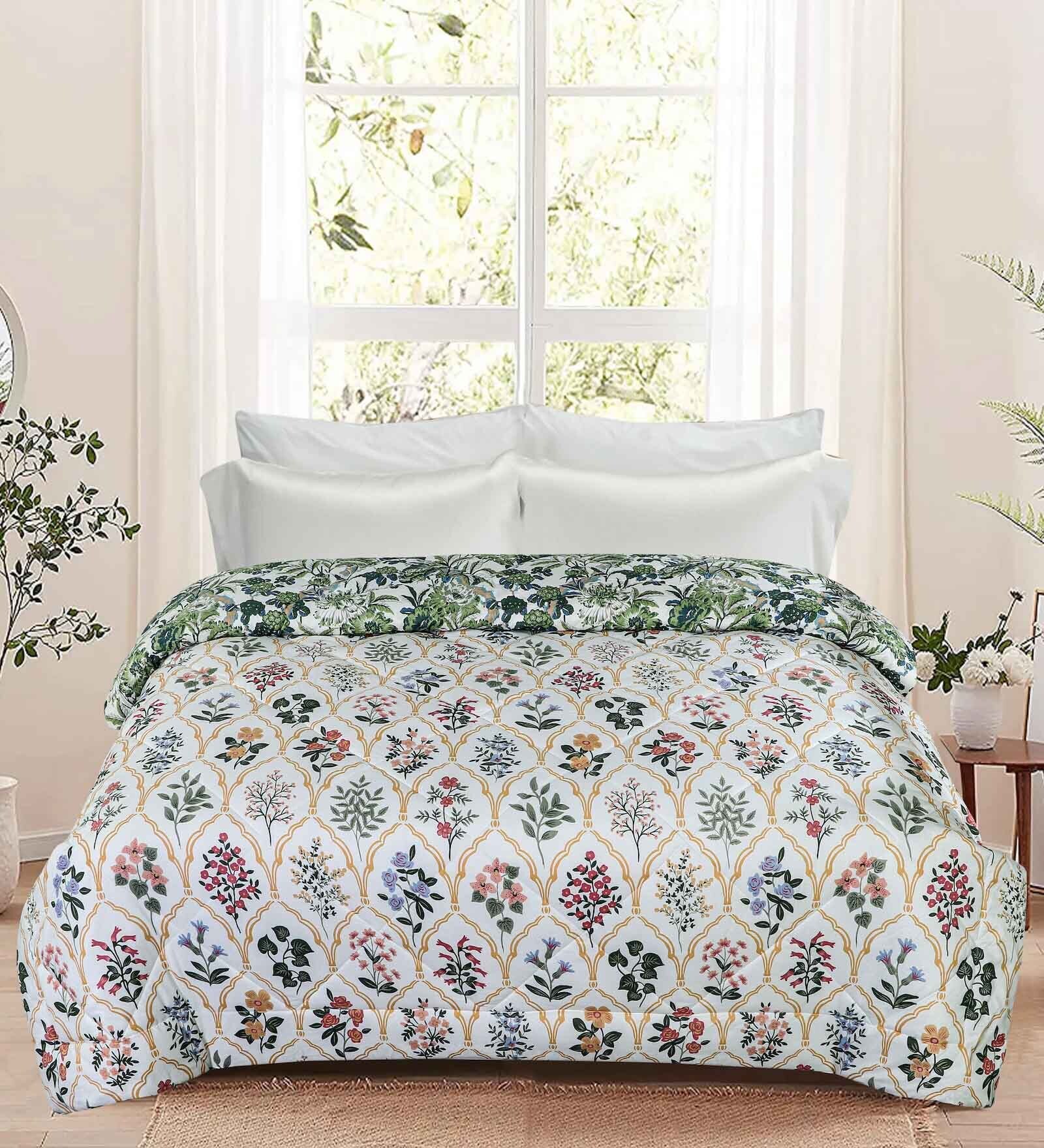 Buy Multicolor Microfiber Reversible 220 GSM Double Bed Comforter ...