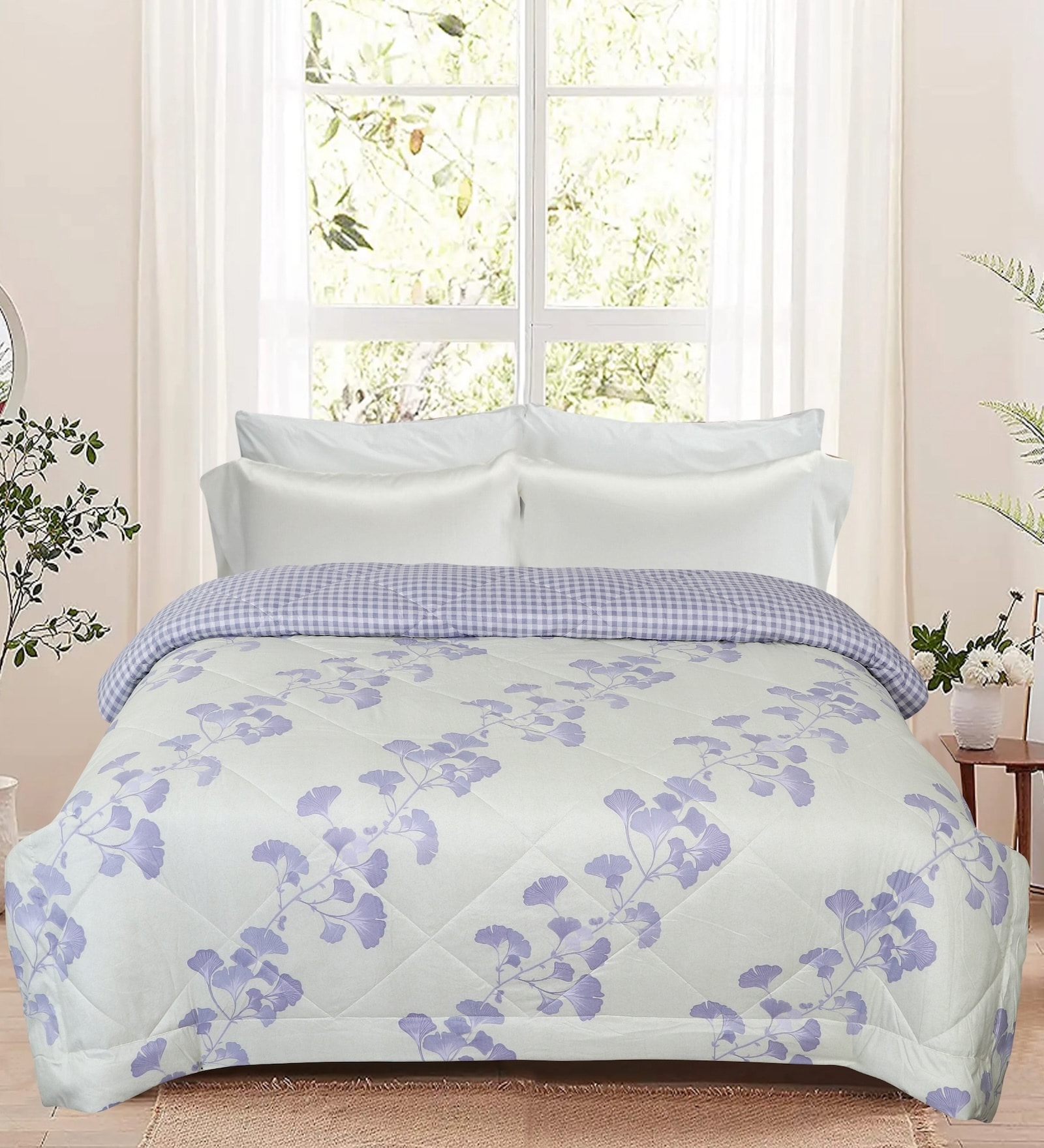 Buy Multicolor Microfiber Reversible 220 GSM Double Bed Comforter ...