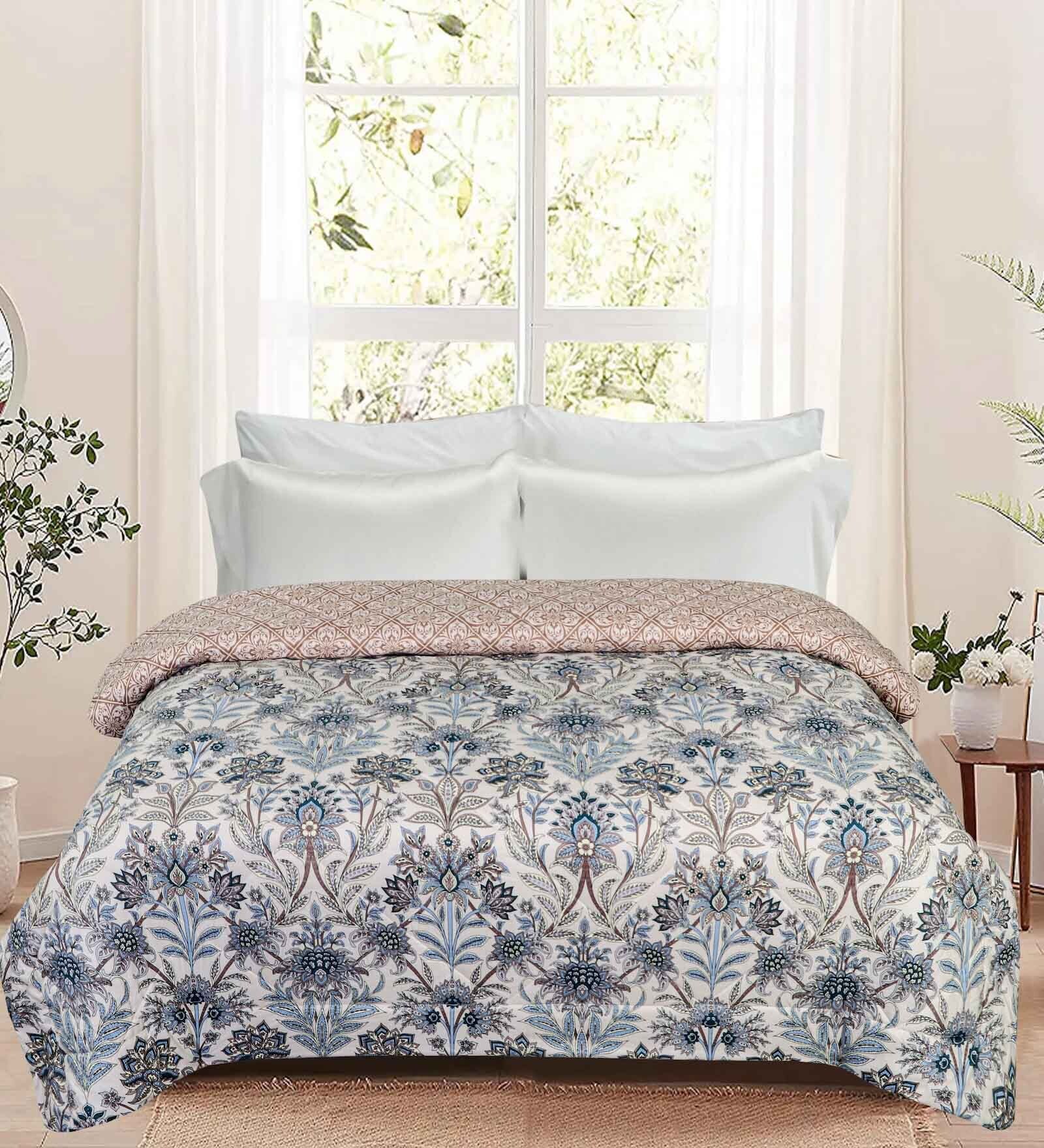 Buy Multicolor Microfiber Reversible 220 GSM Double Bed Comforter ...
