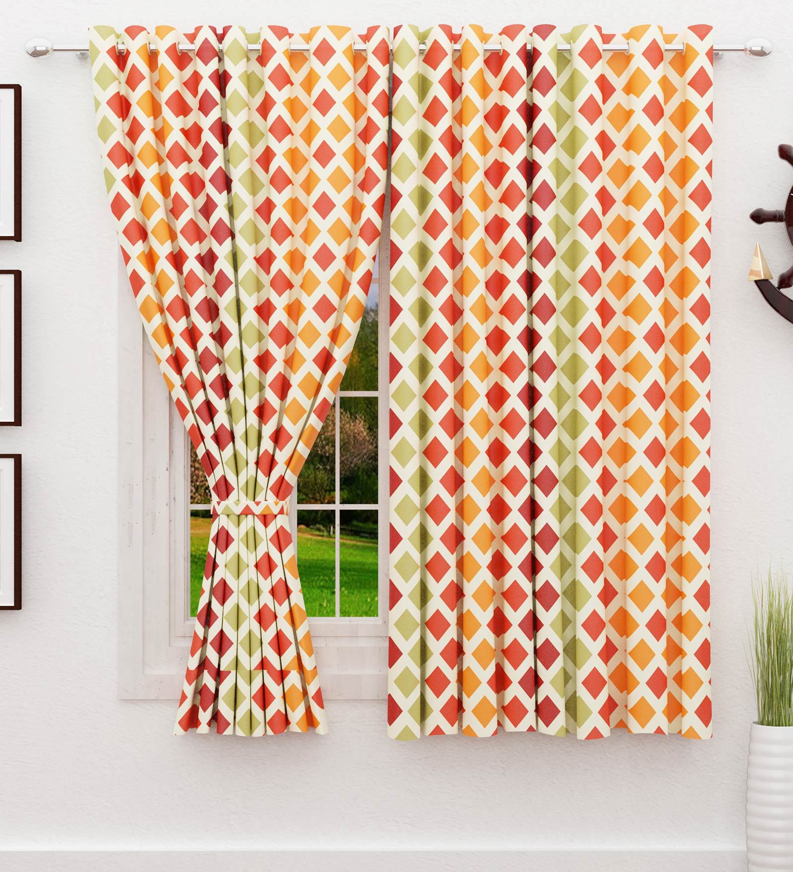 Buy Multicolor Polyester 5 Feet Set of 2 Window Curtains at 67% OFF by ...