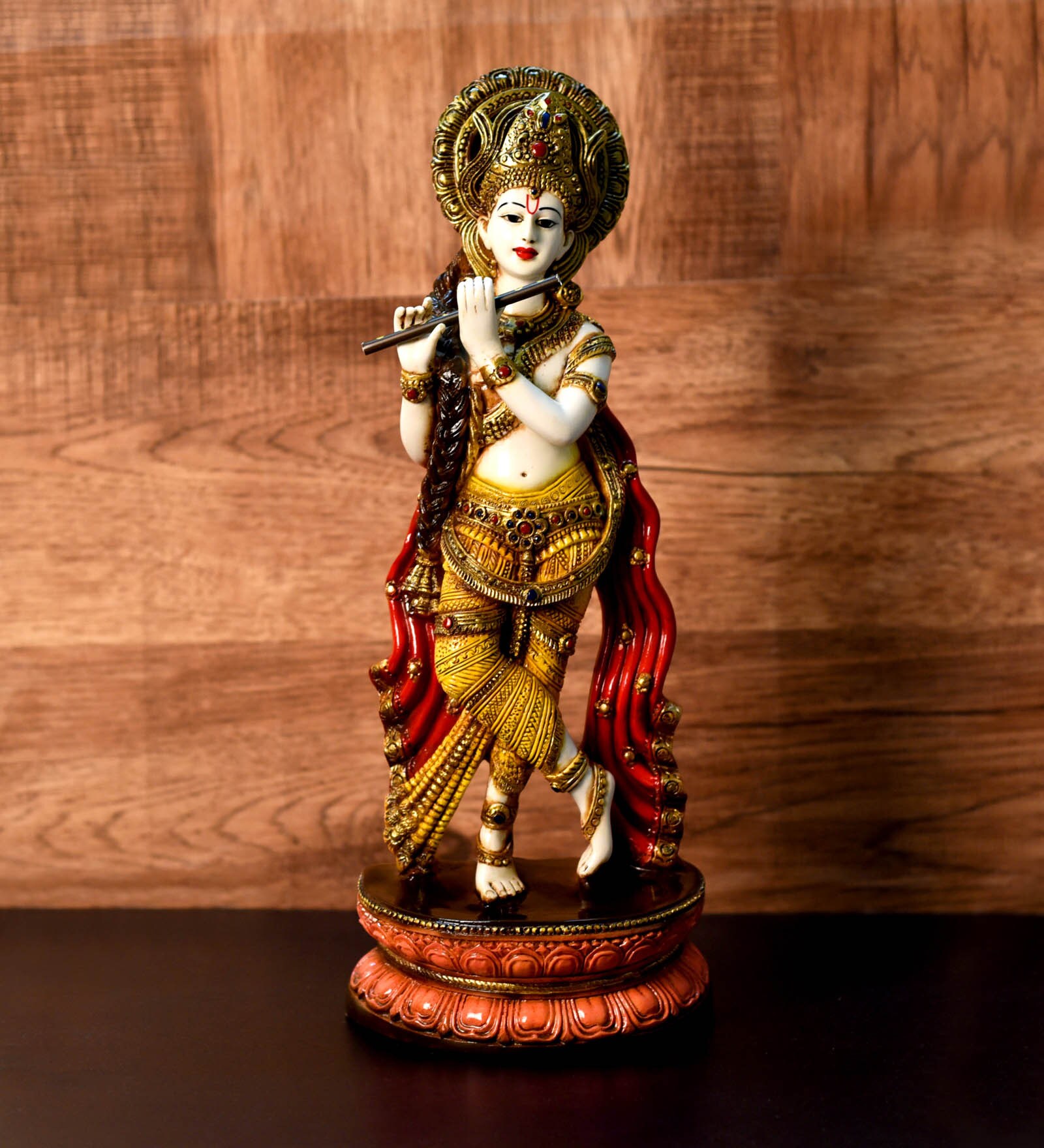 Buy Multicolor Resin Krishna Idol by KraftMania Online - Krishna ...