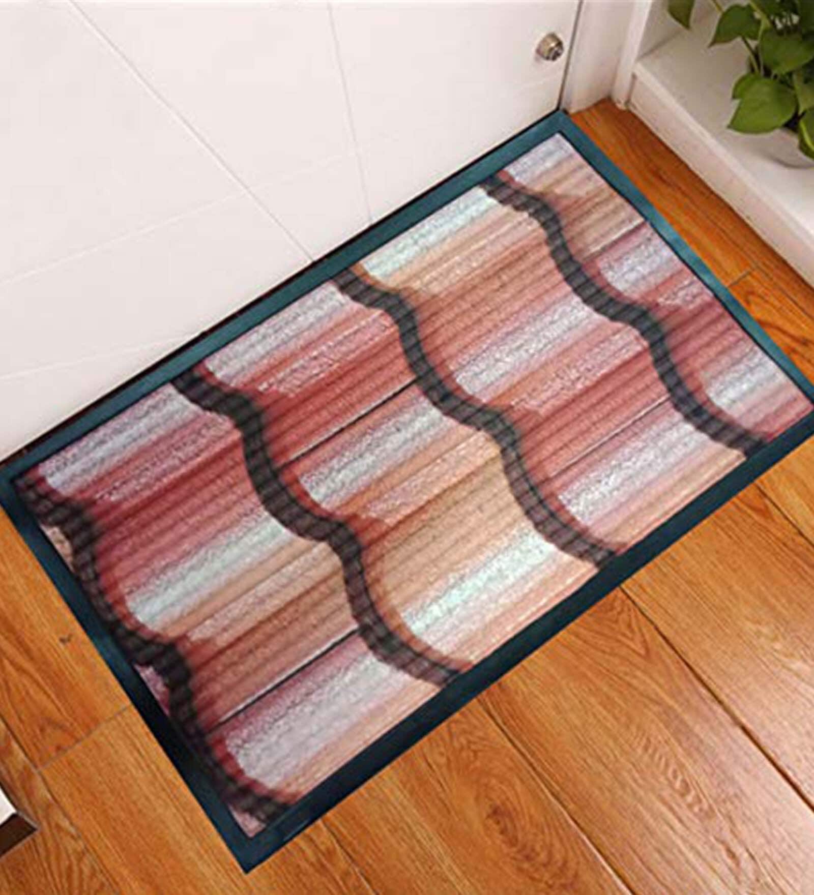 Buy Multicolor Rubber Abstract 3D Printed 15x23 inches Anti skid ...