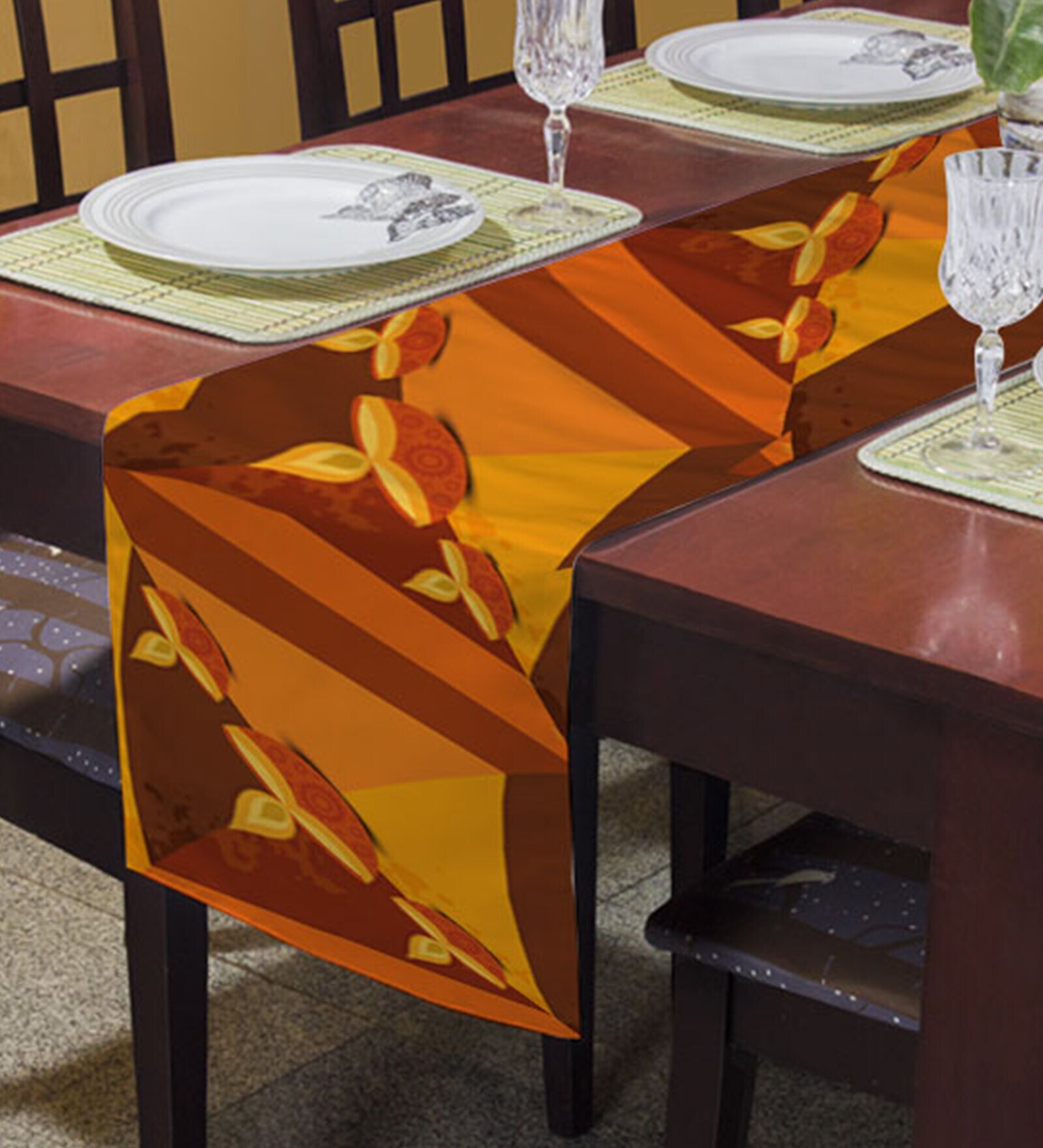 Buy Zaire (13x72) Brown & Orange Polyester Table Runner at 21% OFF by ...