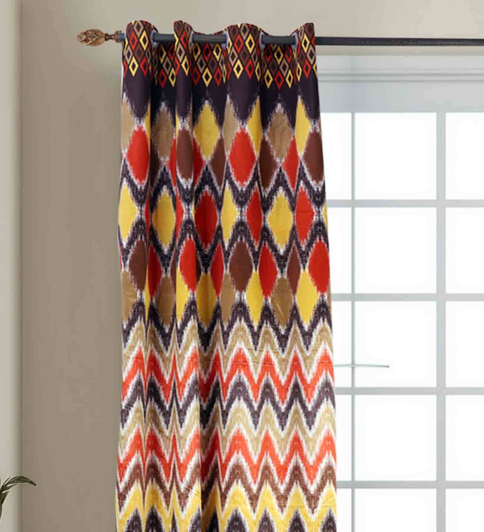 Buy Multicolor Silk Solid 7 Ft Blackout Eyelet 1 Curtain at 33% OFF by ...