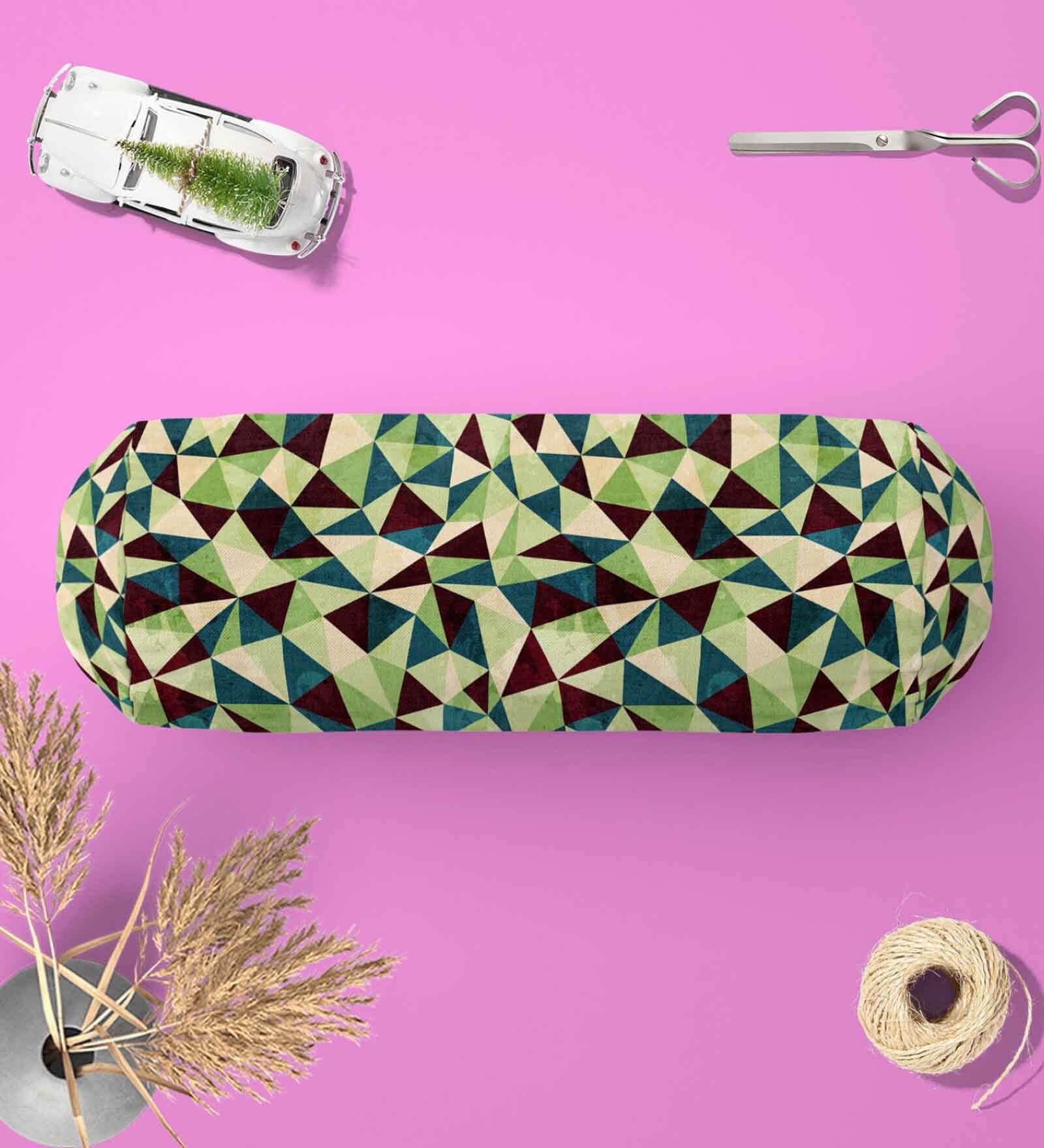 Buy Green Velvet Printed 16x6 Inches Bolster Covers (Pack of 2 ...