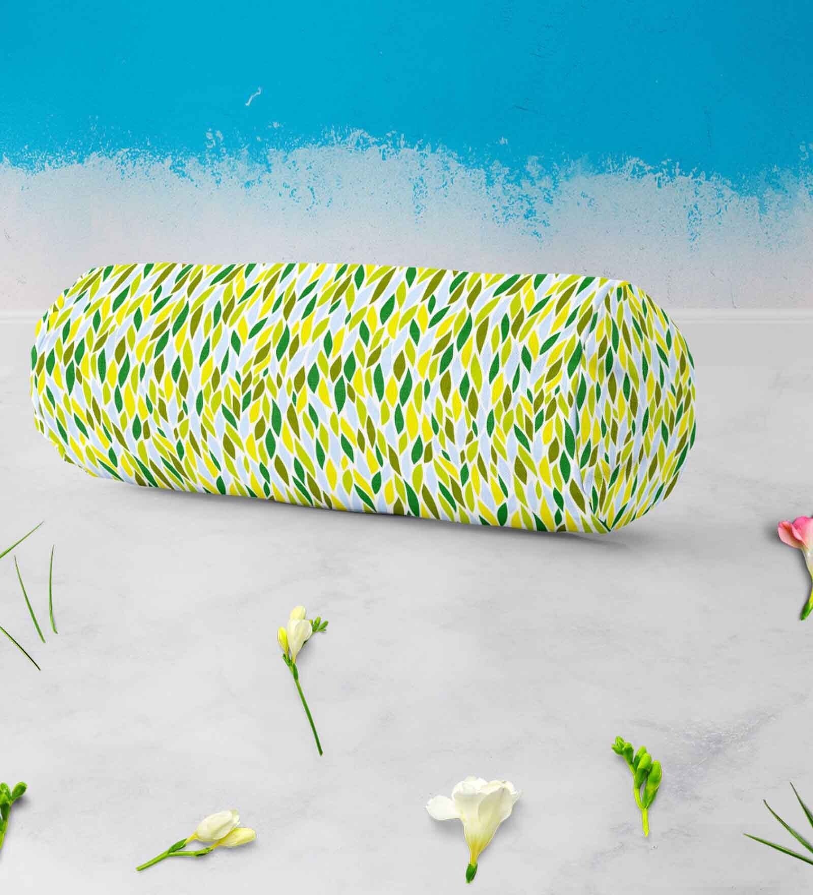 Buy Green Velvet Printed 16x6 Inches Bolster Covers (Pack of 2 ...