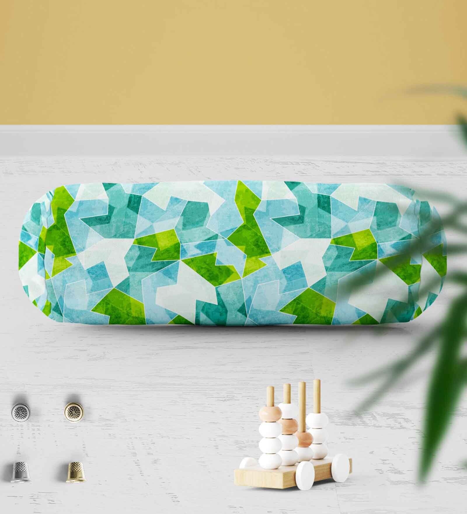 Buy Blue Velvet Printed 16x6 Inches Bolster Covers (Pack of 2 ...