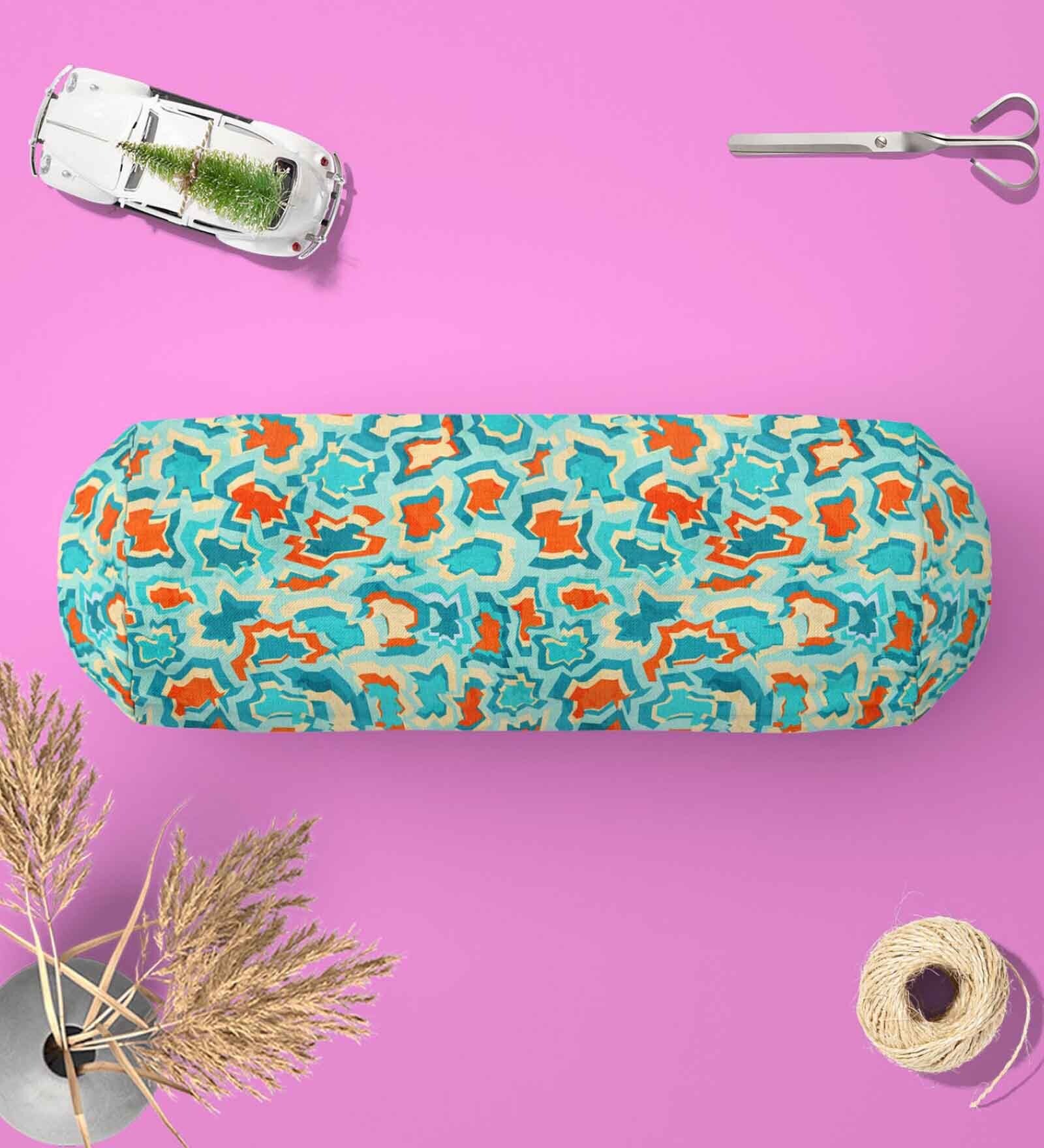 Buy Blue Velvet Printed 16x6 Inches Bolster Covers (Pack of 2 ...