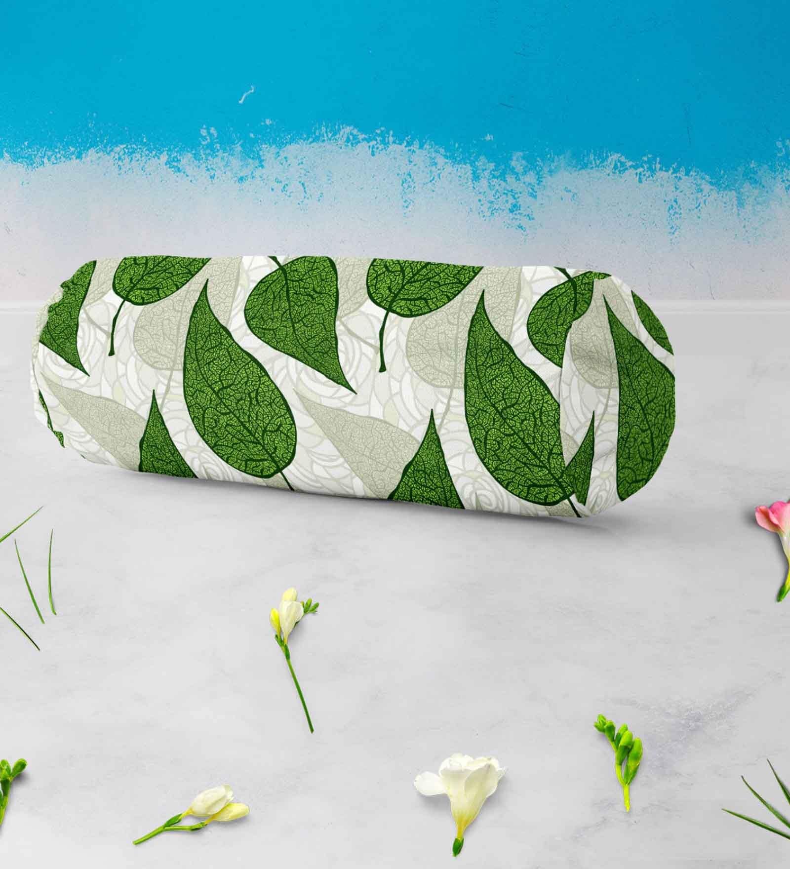 Buy Green Velvet Printed 24x9 Inches Bolster Covers (Pack of 2 ...