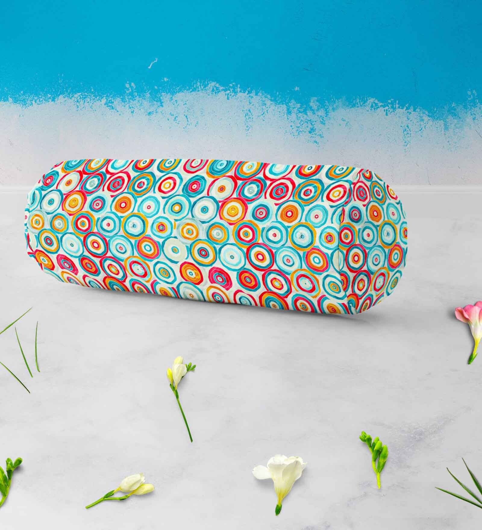Buy Blue Velvet Printed 16x6 Inches Bolster Covers (Pack of 2 ...