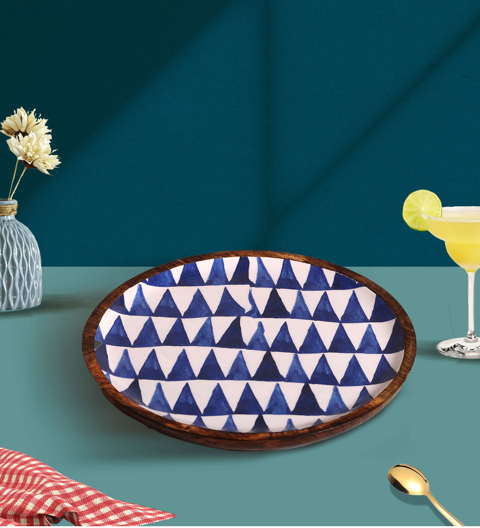 Buy Boho Geomectric 12.5 Inch Multicolour MDF Dinner Plate at 16% OFF ...