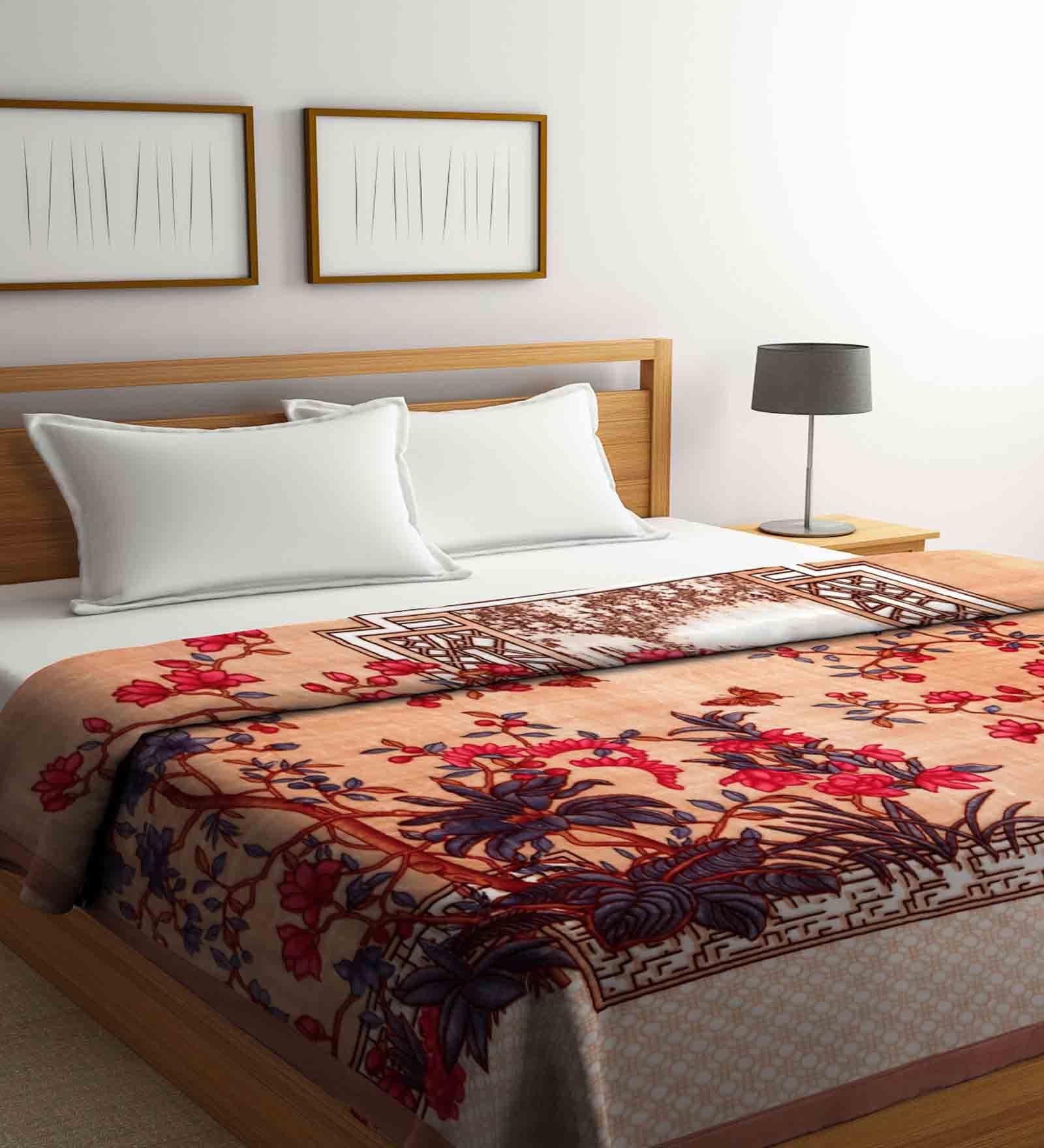 Buy Multicolor Wool Floral 800 GSM Double Bed Blanket by Klotthe at 63% ...