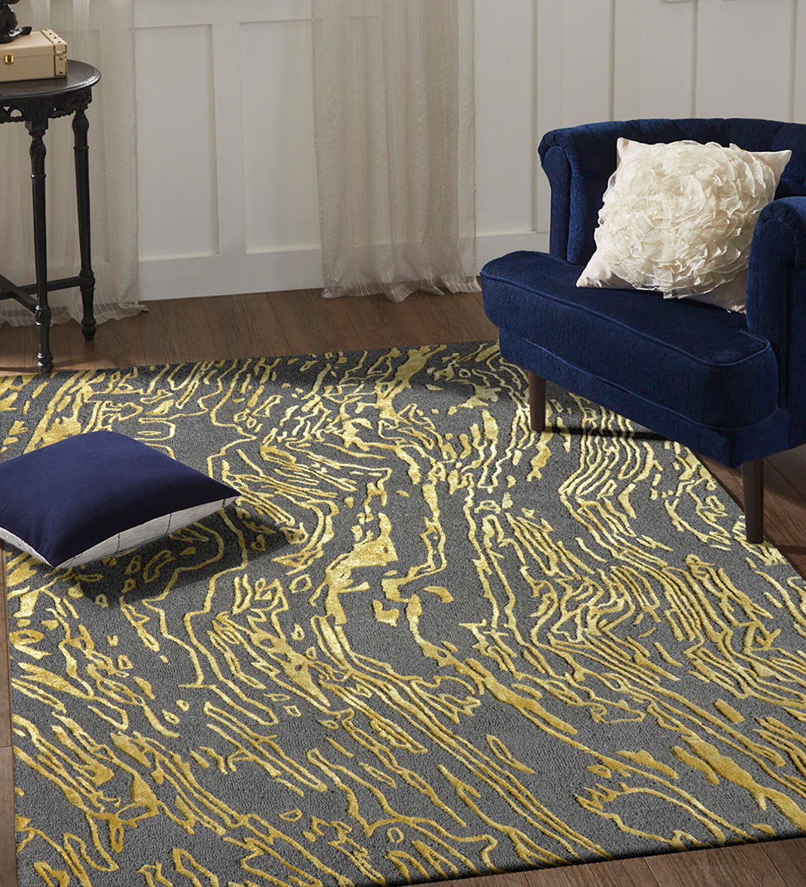 Buy Multicolor Wool Abstract 3 x 5 Feet Hand Tufted Carpet By Villedomo ...