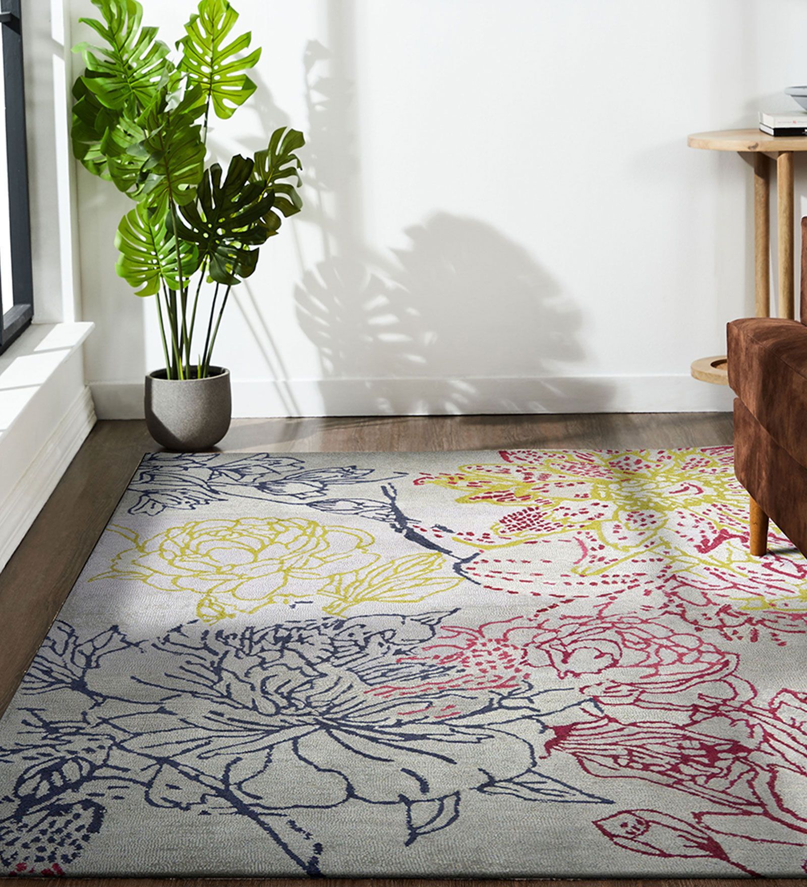 Buy Multicolor Wool Floral 4 x 6 Feet Hand Woven Carpet By Villedomo at ...