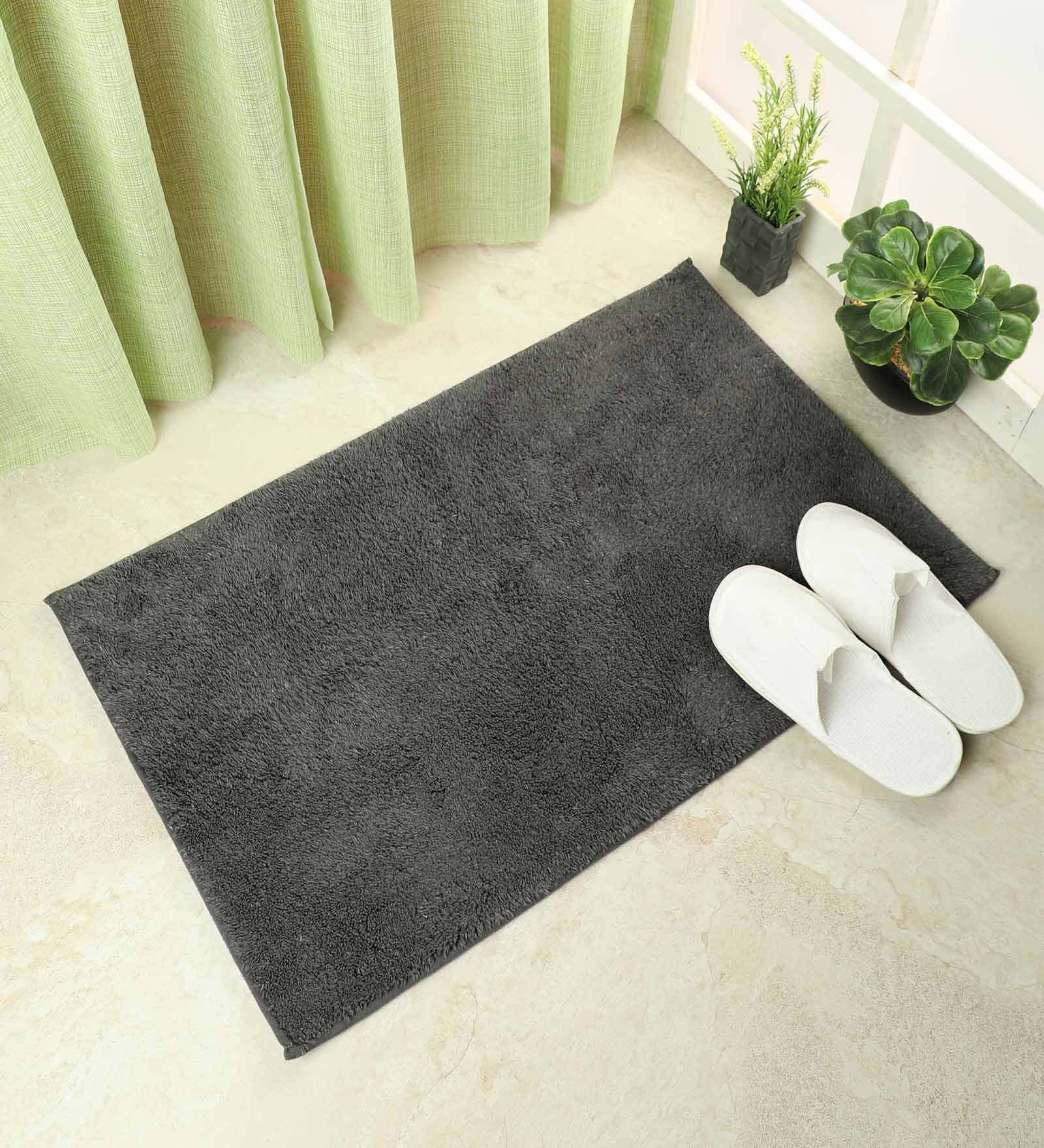 Buy Grey Polyester Stain Resistant Bath Mats 31 x 20 inches by Core ...