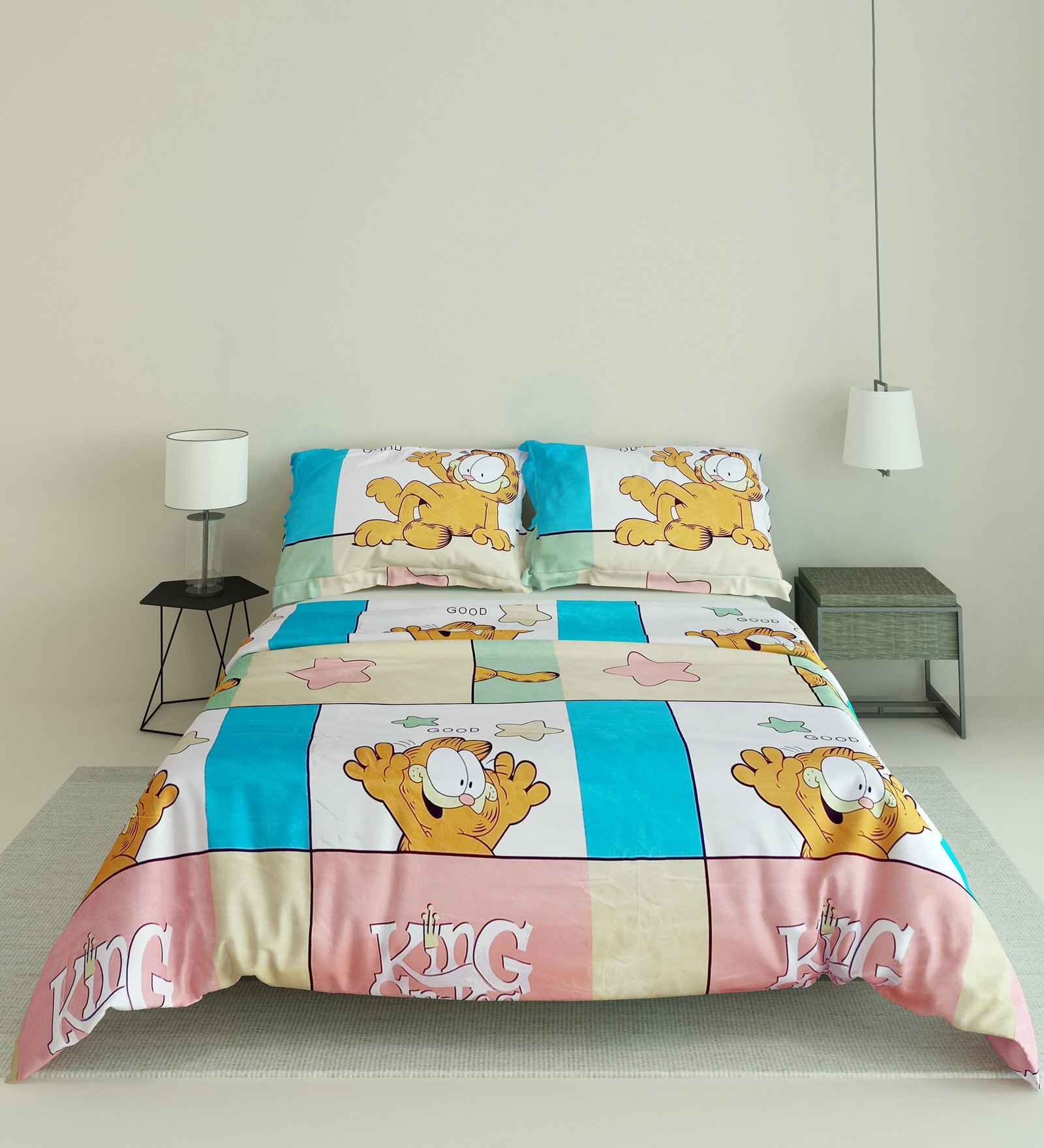 Buy Multicolour Abstract 140 Tc Cotton Kids Queen Bedsheet With 2 ...