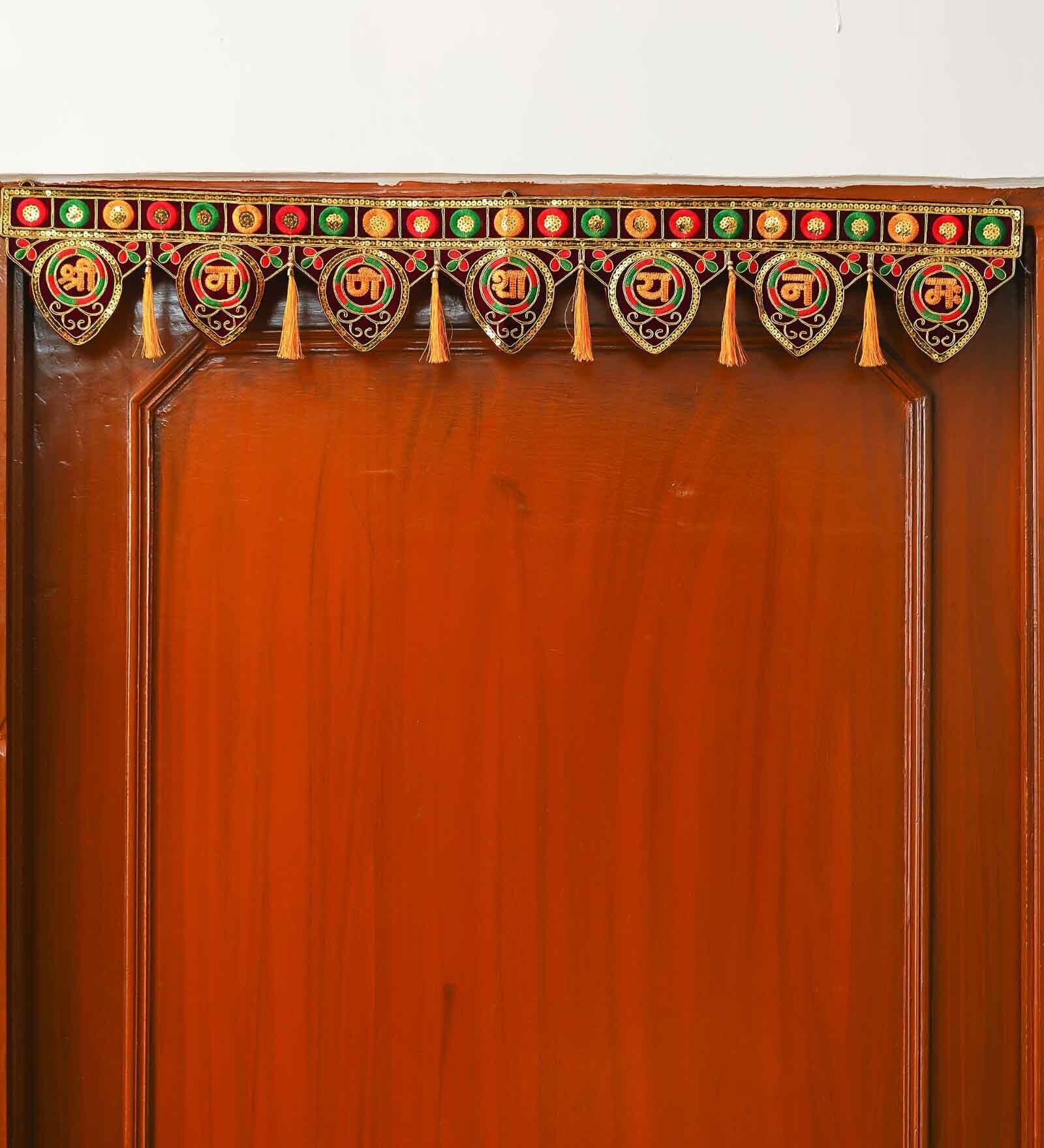 Buy Maroon Assorted Namaha Decorative Bandarwar Toran for Main Door at ...