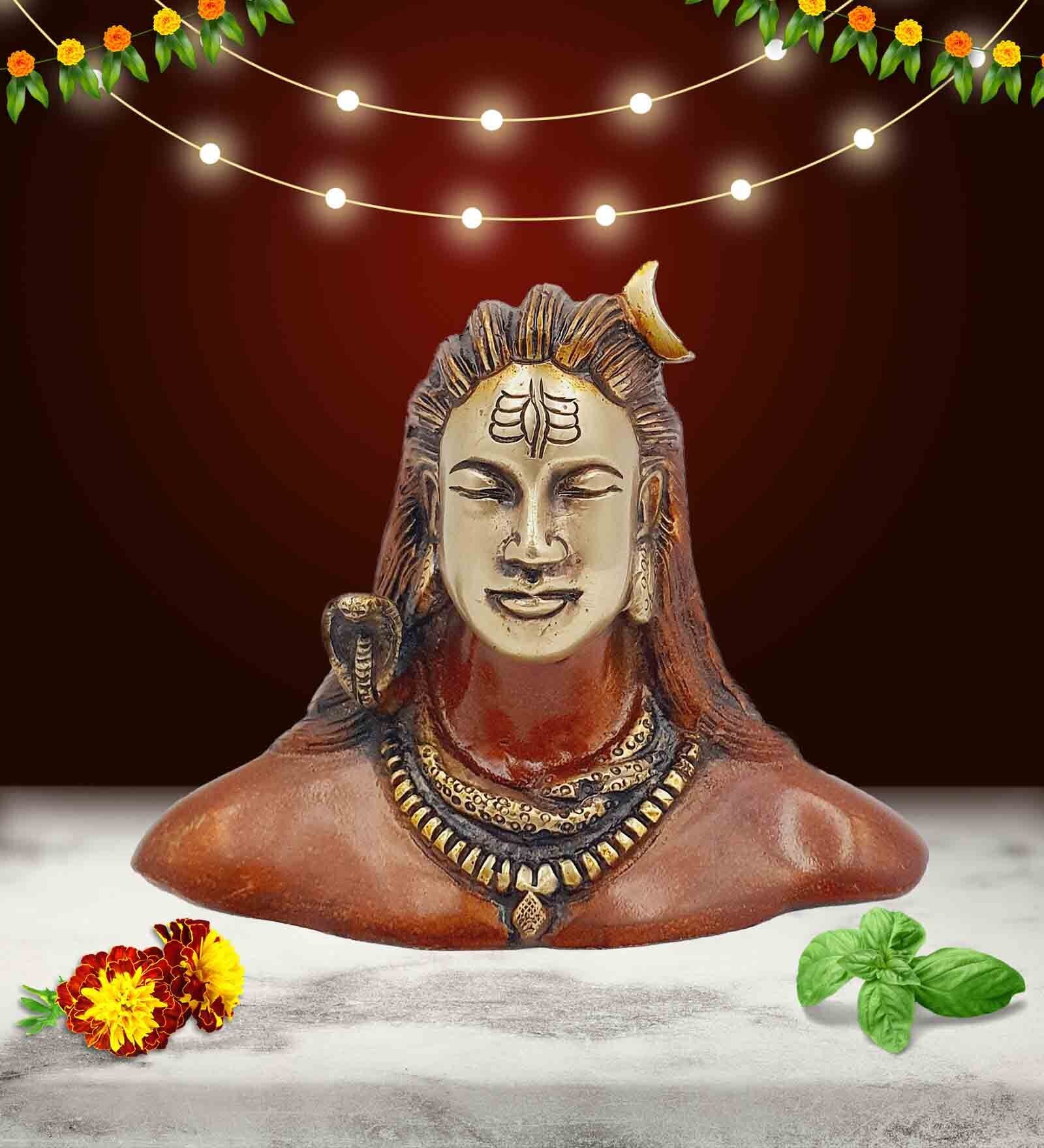 Buy Multicolour Brass Adiyogo Shiva- Shankara Religious Idol By FCS at ...