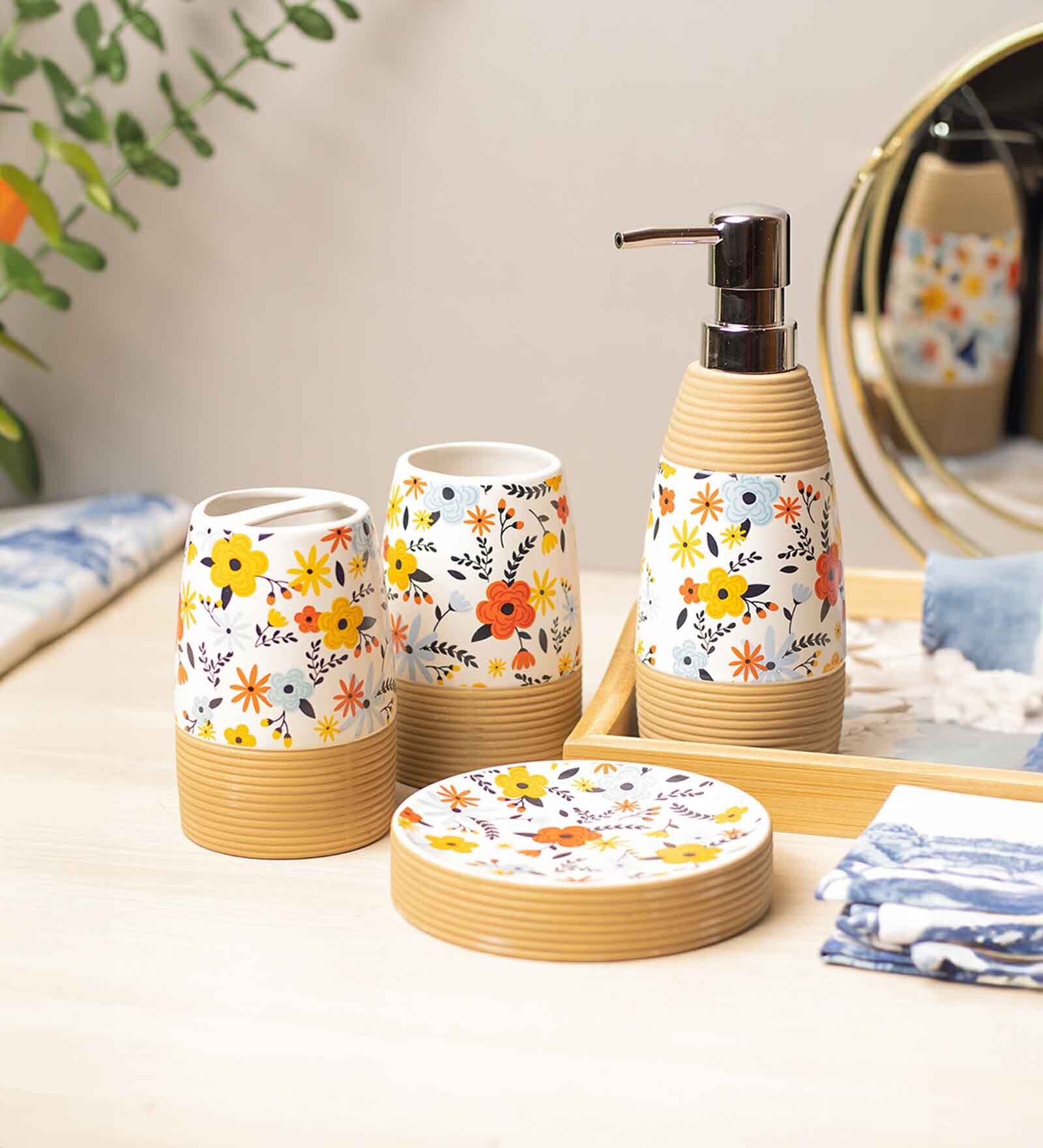 Buy Multicolour Ceramic Bathroom Set Of 4 at 50% OFF by Market 99 ...