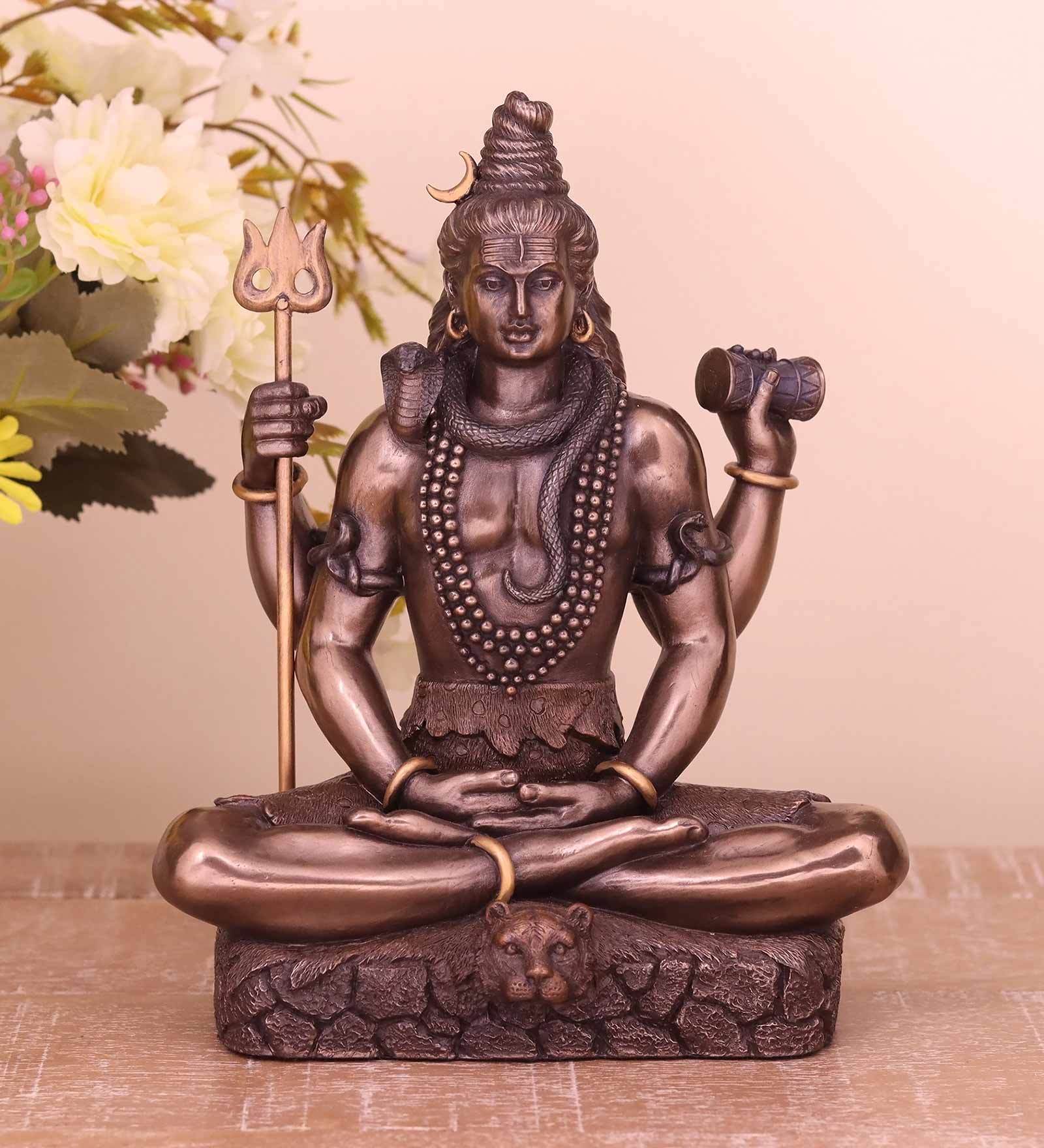 Buy Multicolour Cold Cast Bronze Shiva Idol By Ekaa at 11% OFF by Ekaa ...
