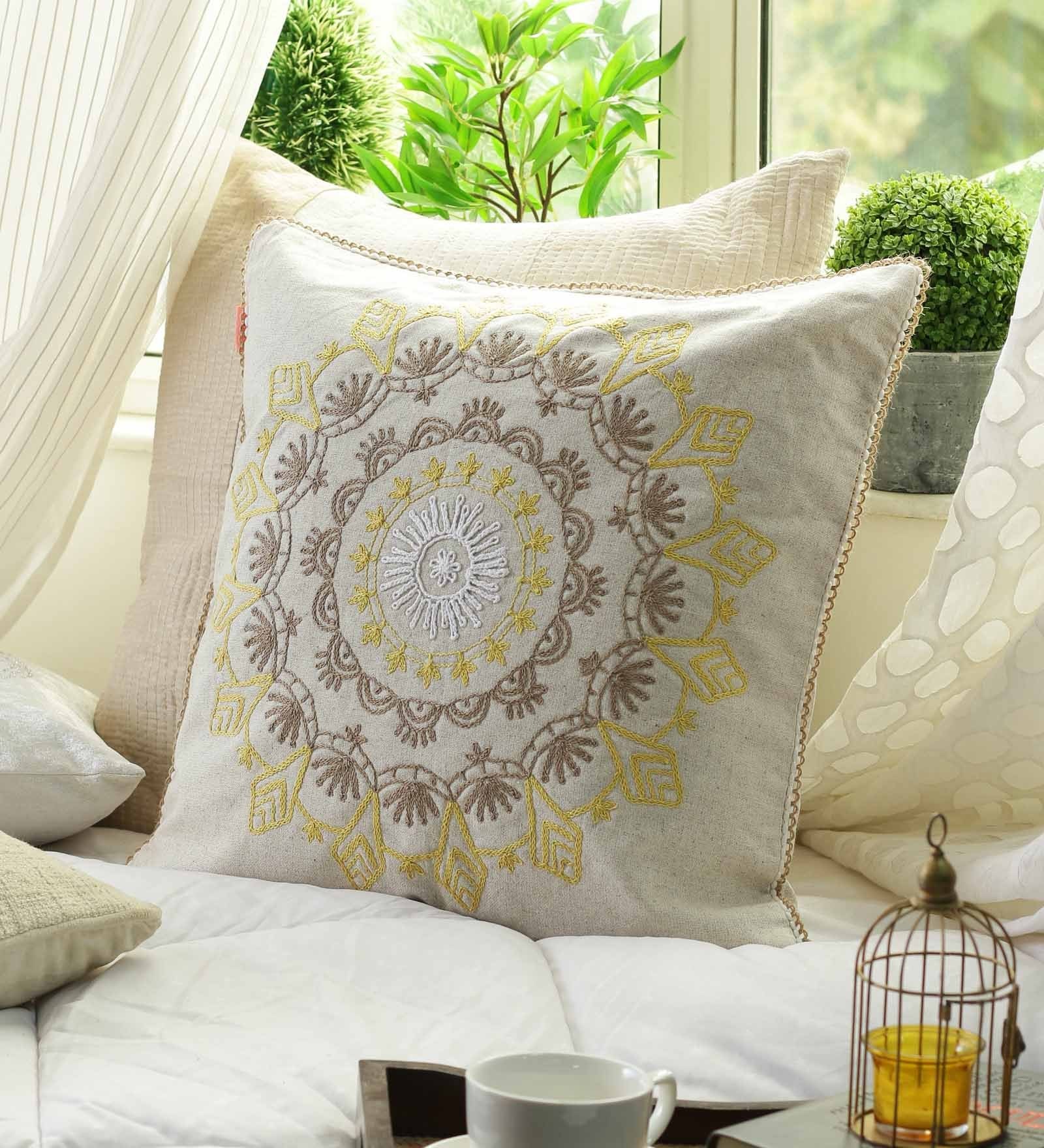 Buy Ethnic Motif Cotton 20 x 20 inch Cushion Cover by Solaj at 100% OFF ...