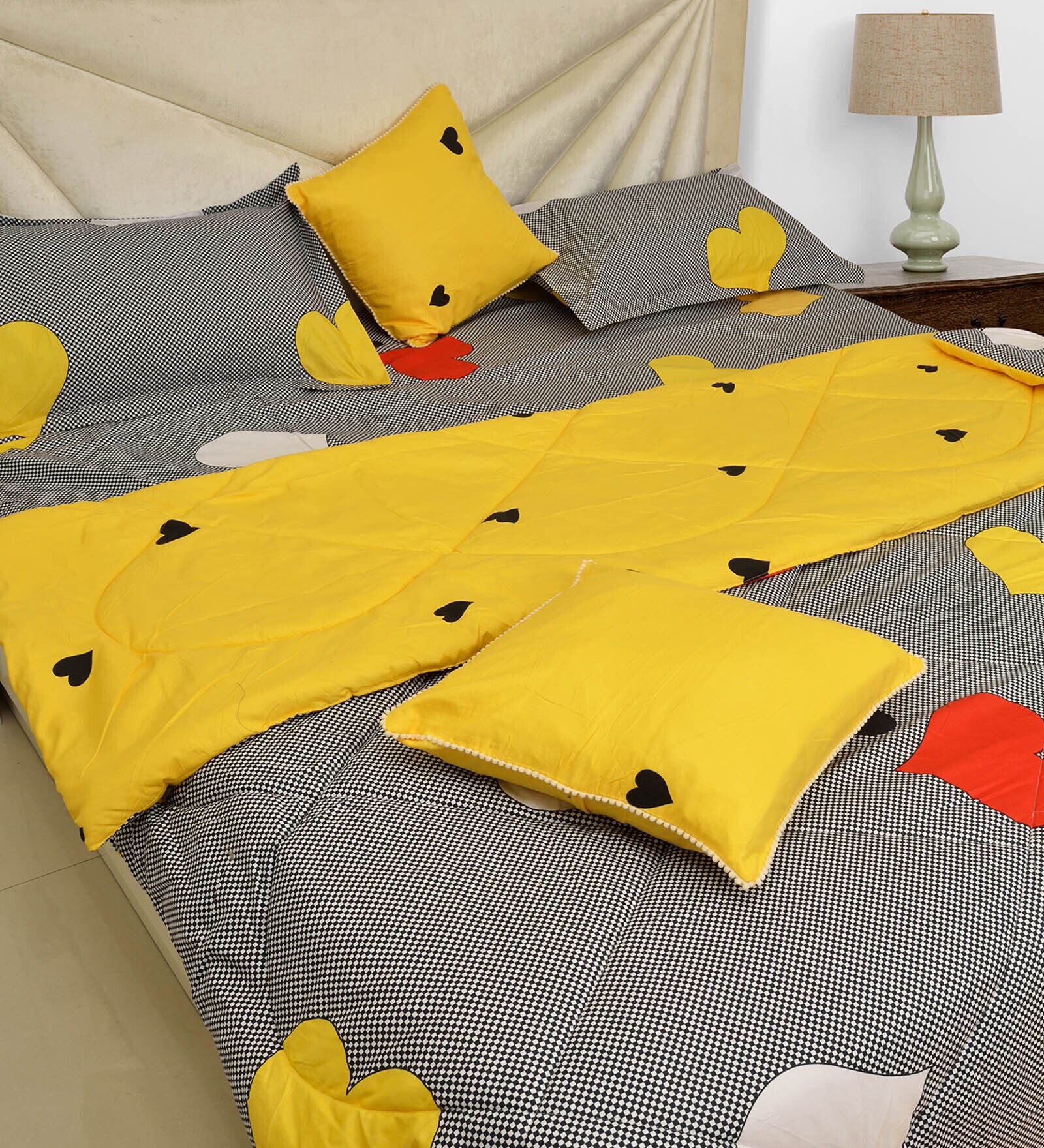 Buy Multicolour Cotton 200 GSM AC Room Quilted Bedding Set at 36% OFF ...