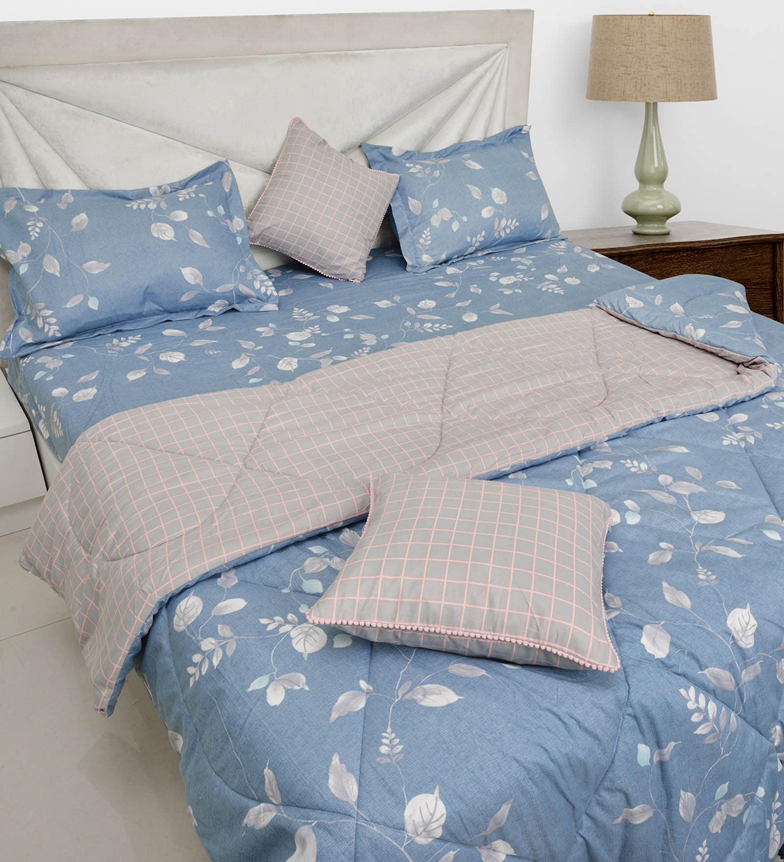 Buy Multicolour Cotton 200 GSM AC Room Quilted Bedding Set By Seoul ...