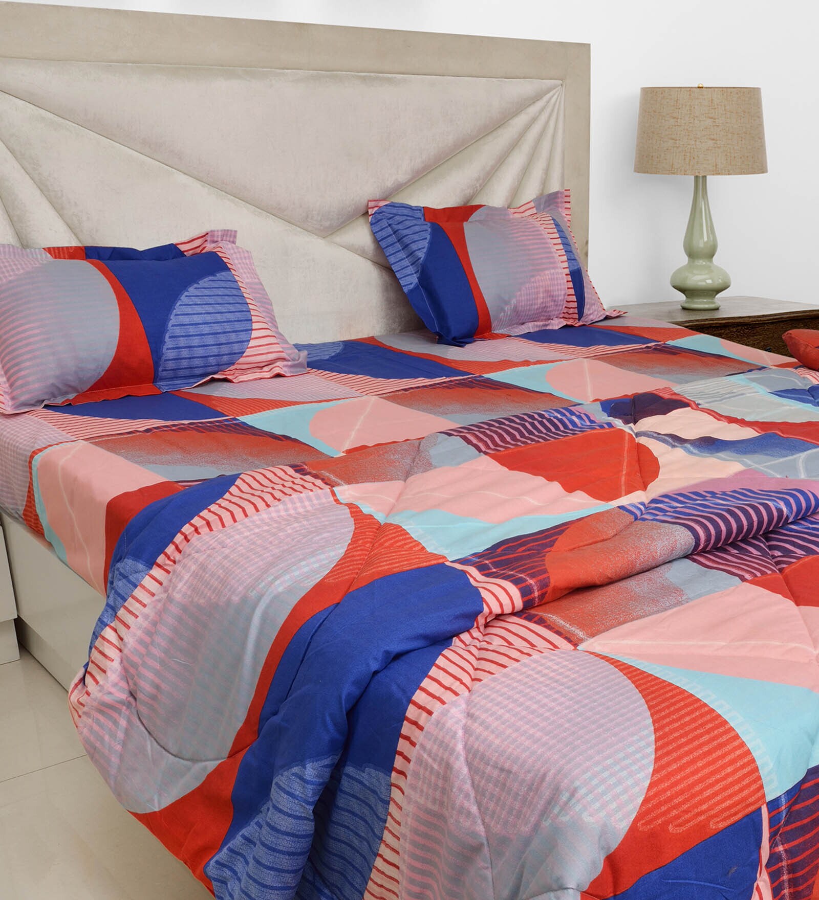 Buy Multicolour Cotton 200 GSM AC Room Quilted Bedding Set at 35% OFF ...