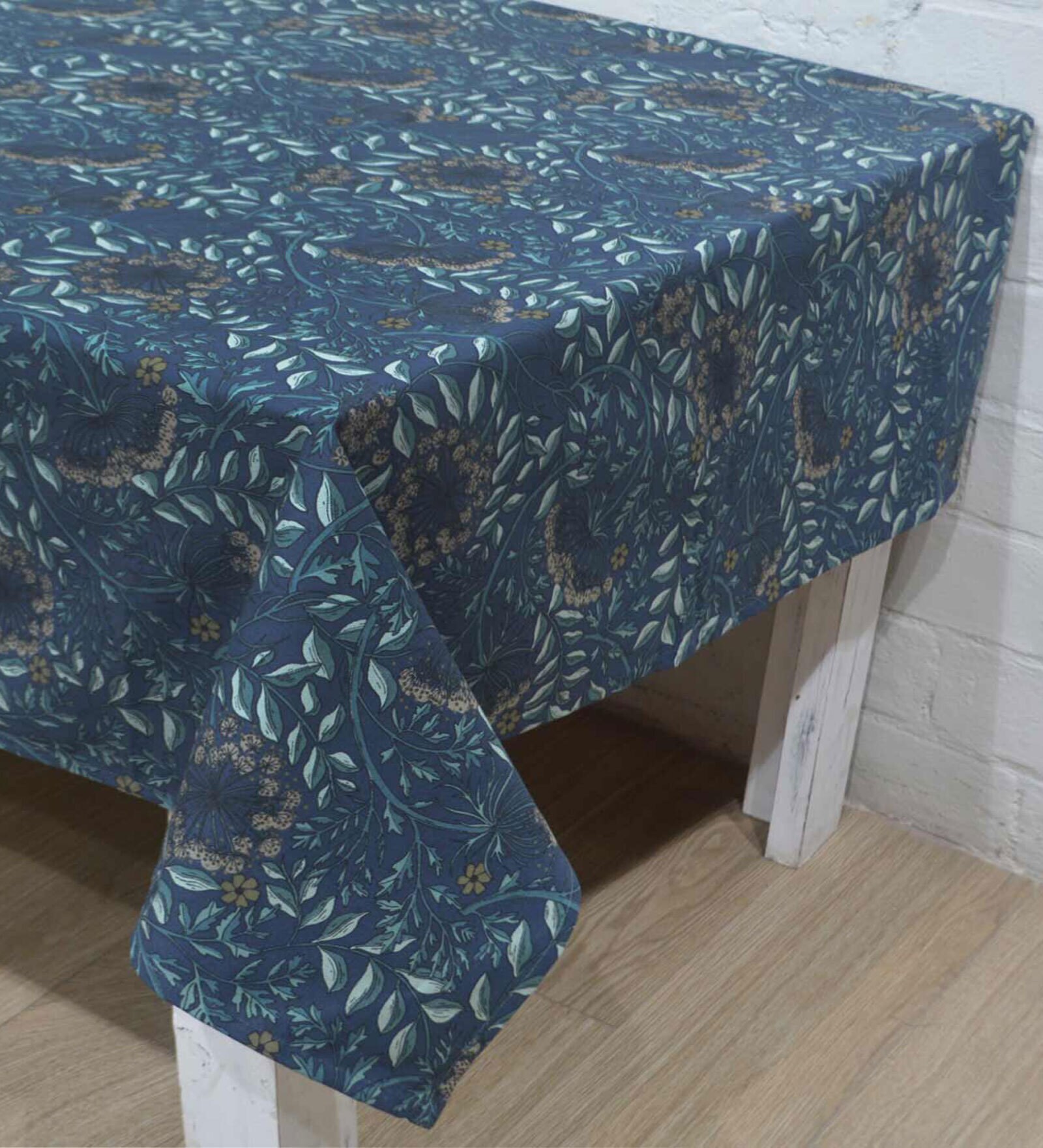 Buy Harrison (106x59) Blue Cotton Table Cloth at 64% OFF by R Home ...