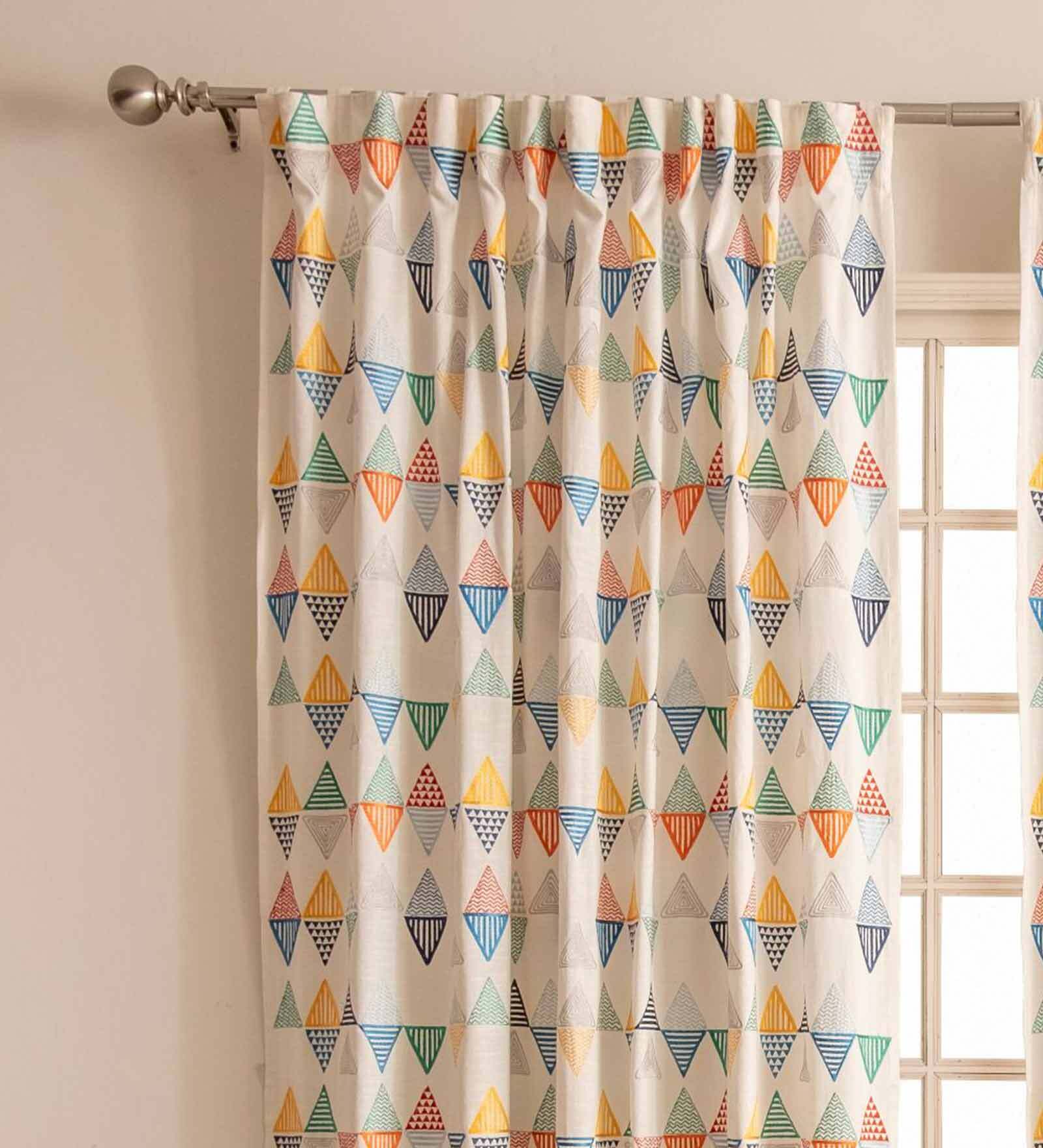 Buy Multicolour Designer Semisheer 7 Feet Curtain by Zookeeper at 38% ...