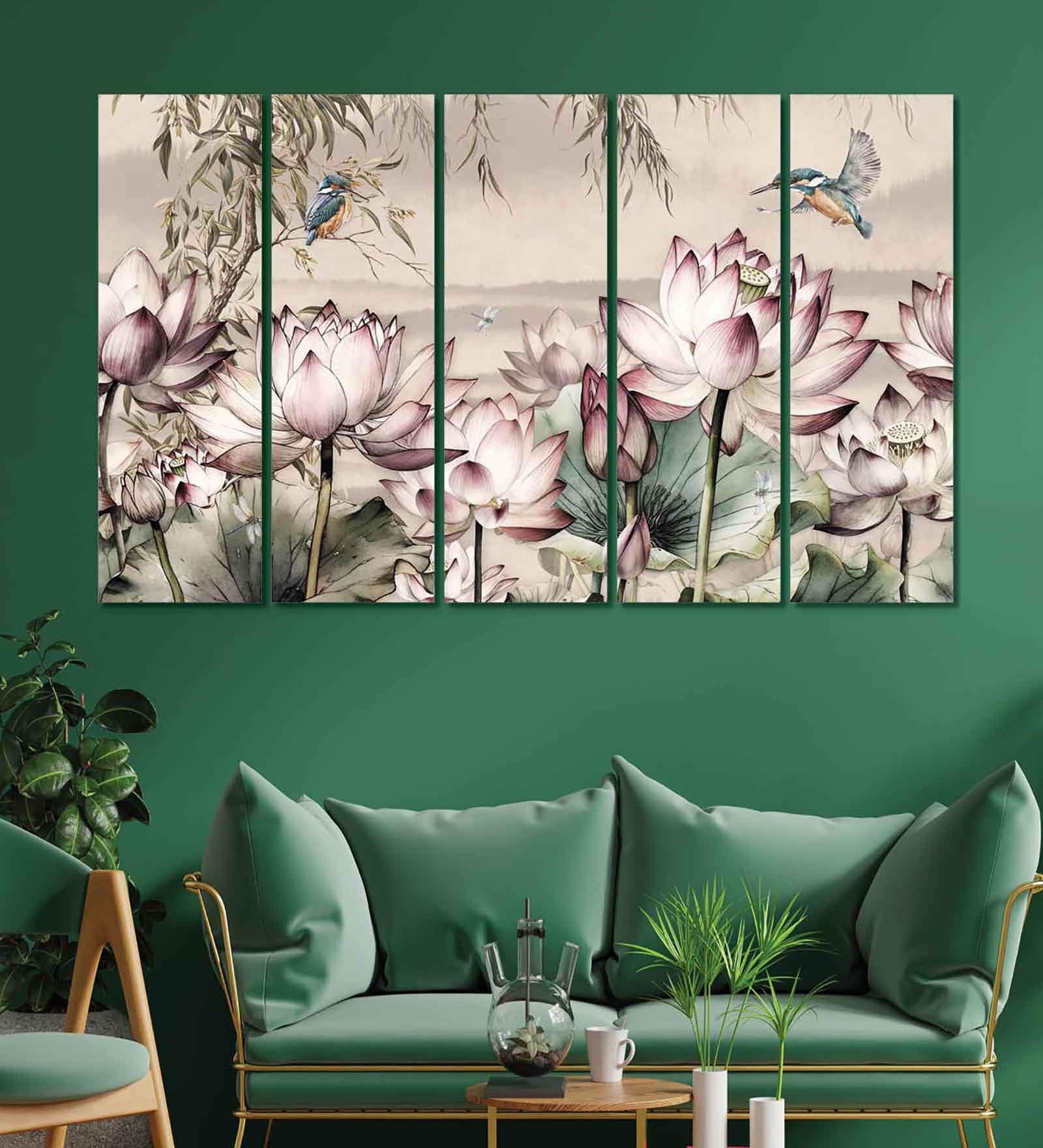 Buy Bird on Flower Canvas MDF 30x52 Art Panel at 30% OFF by Olive Tree ...