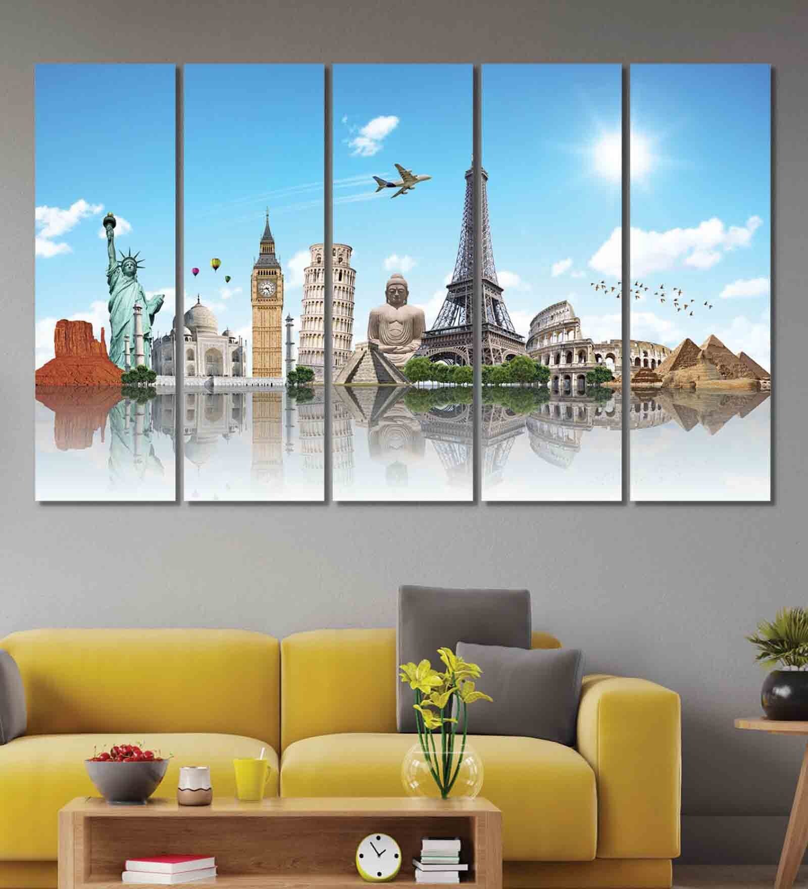 Buy Multicolour Engineered Wood (Set of 5) Framed Art Panels at 13% OFF ...