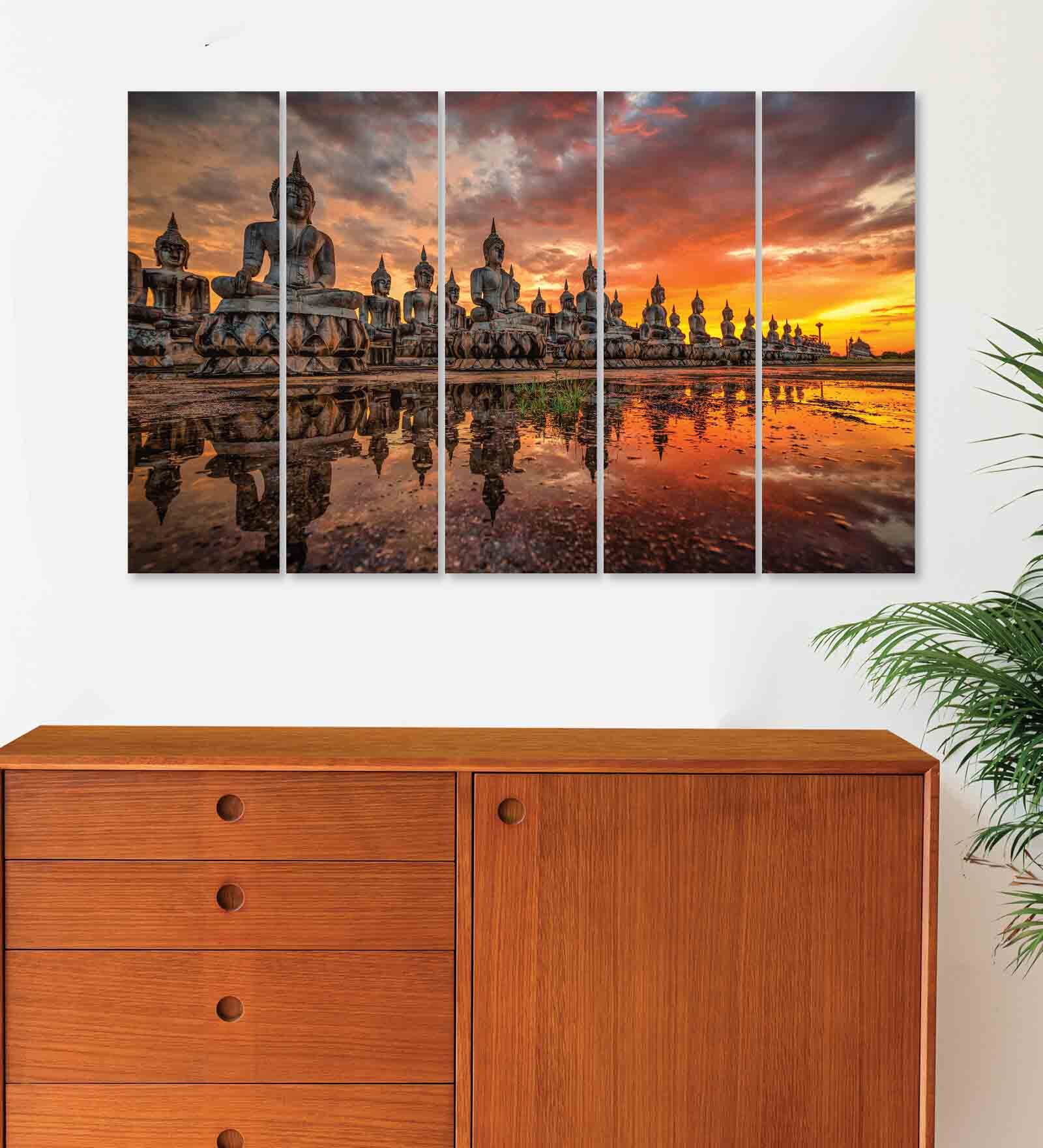 Buy Multicolour Engineered Wood (Set of 5) Framed Art Panels at 13% OFF ...