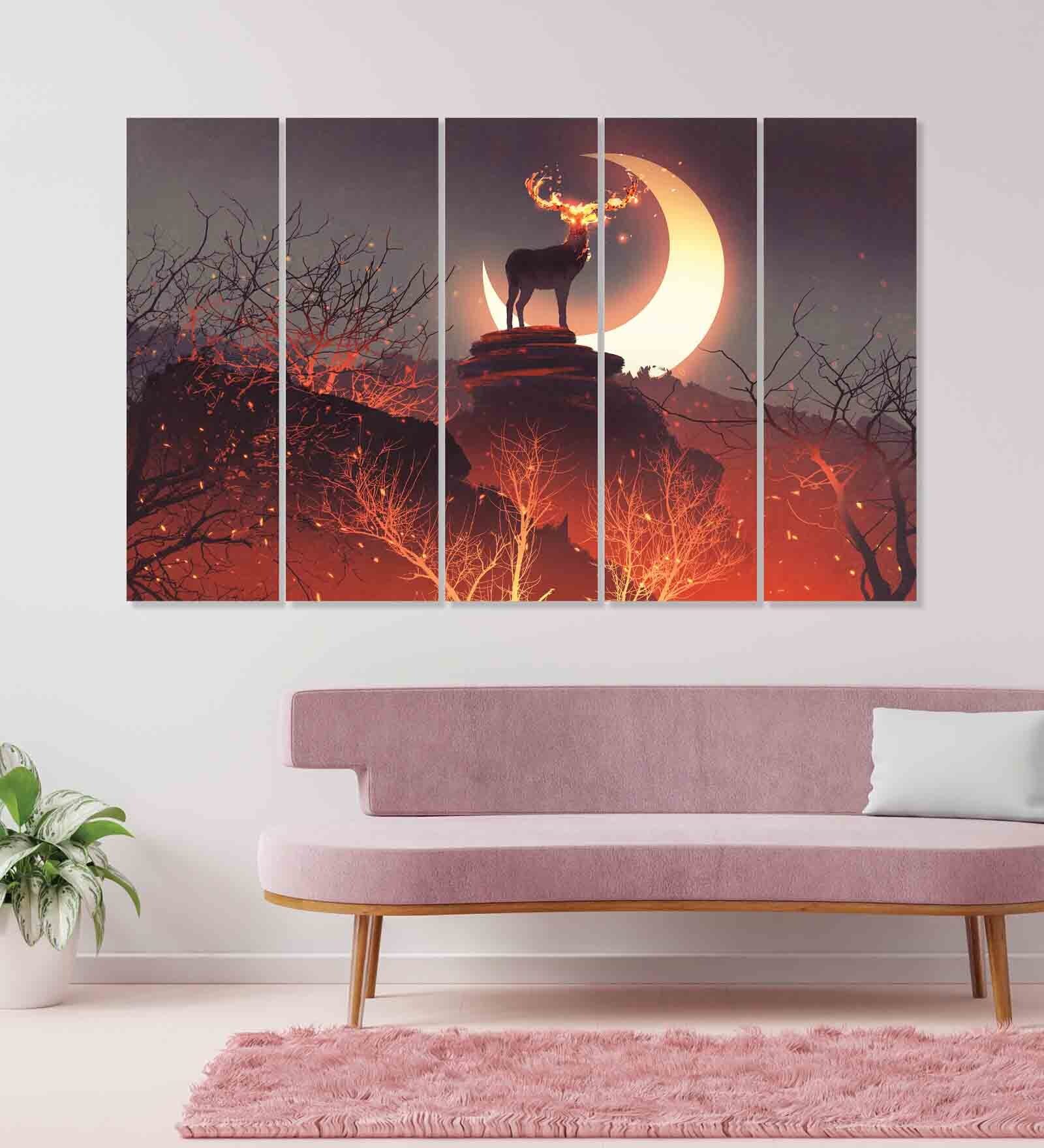 Buy Multicolour Engineered Wood (Set of 5) Framed Art Panels at 13% OFF ...