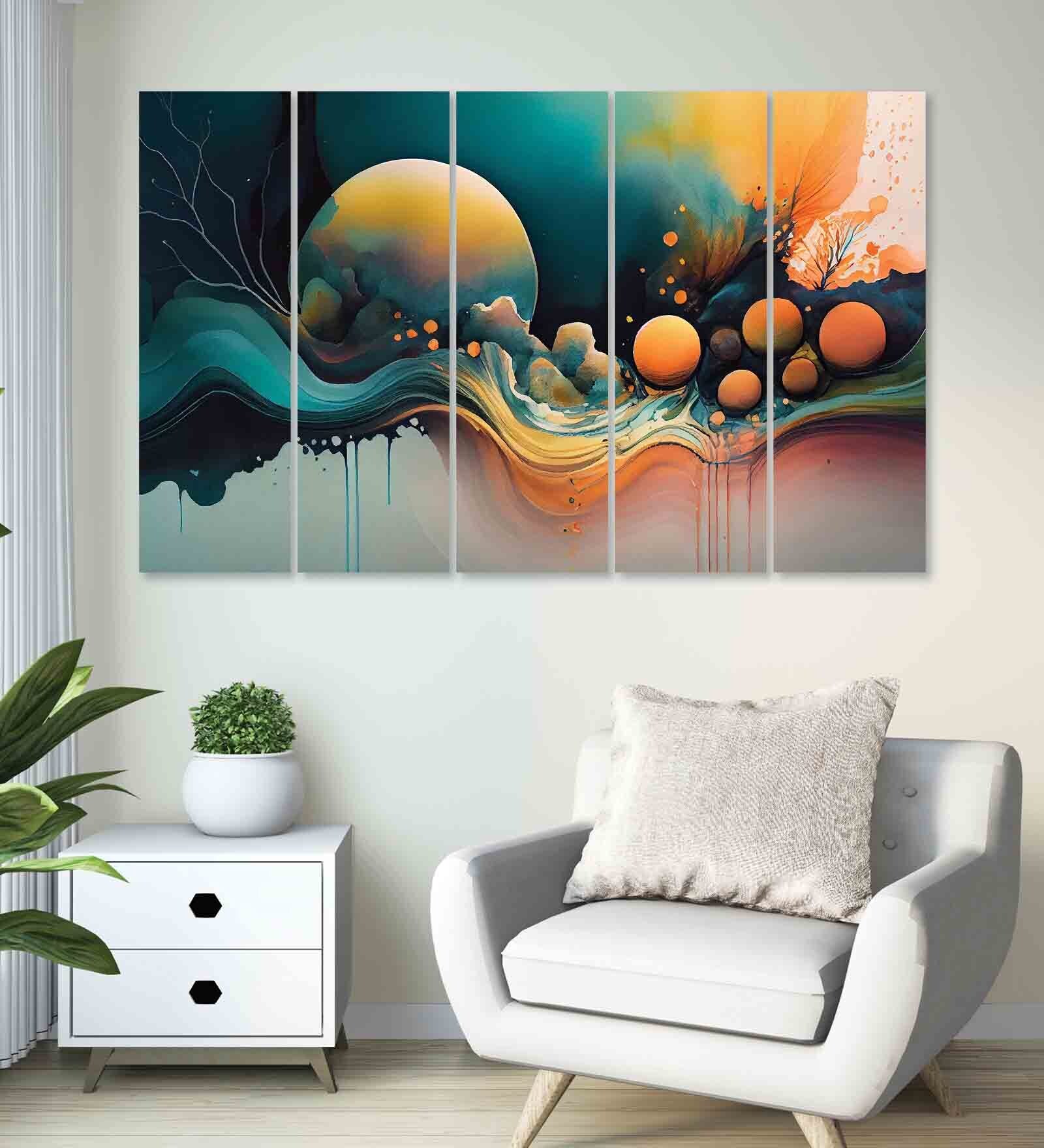 Buy Multicolour Engineered Wood (Set of 5) Framed Art Panels at 13% OFF ...